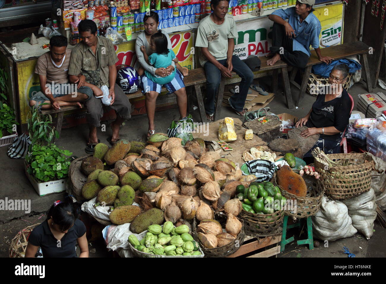 the market in the city of ubud of the island Bali in indonesia in ...