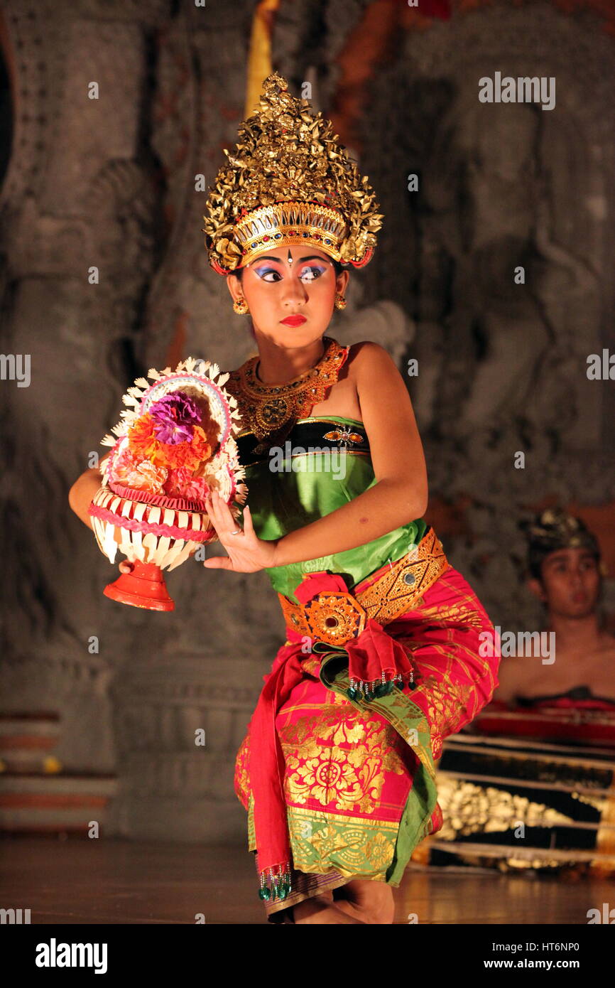 traditional Bali Dance in the town of Ubud of the island Bali in ...