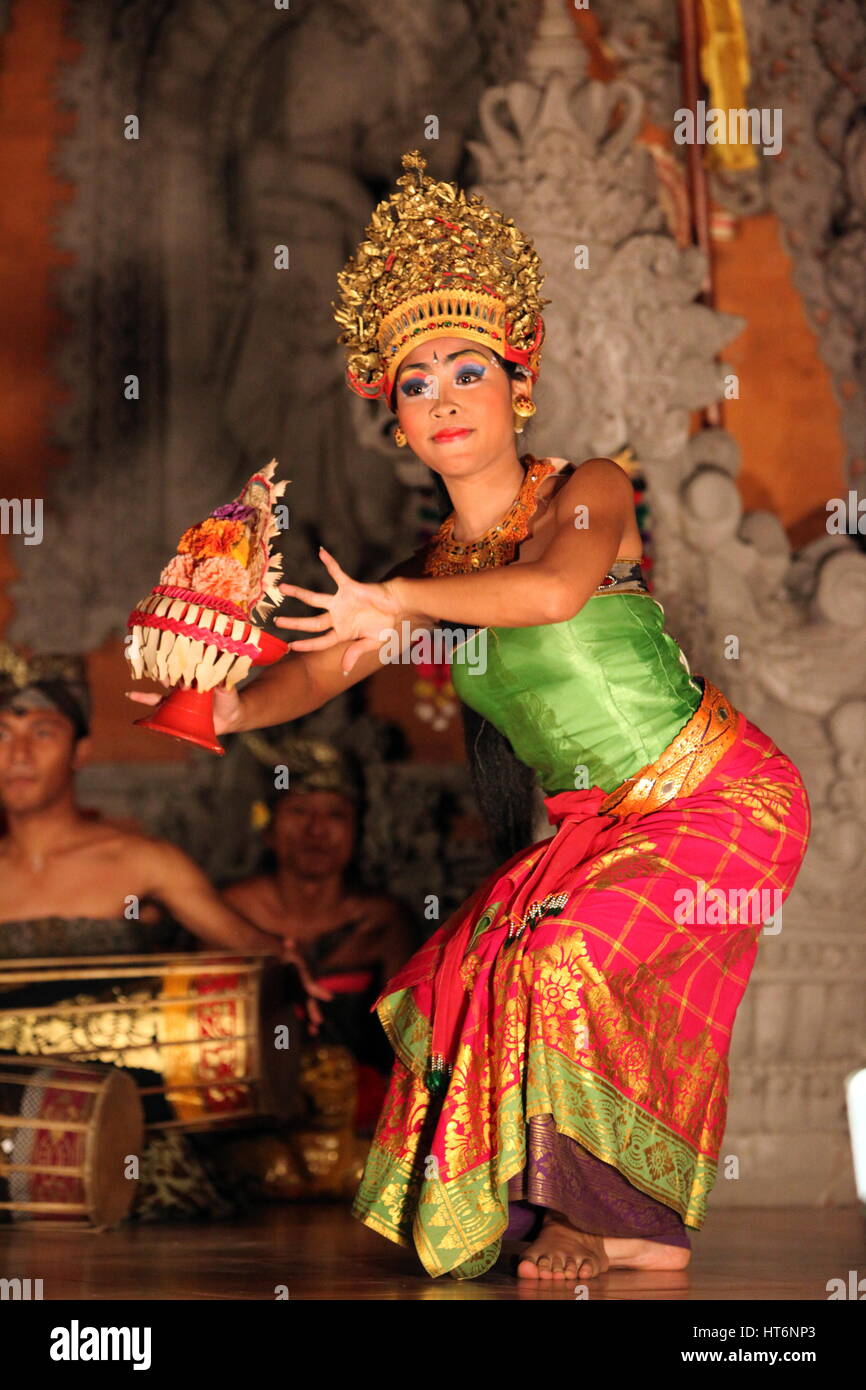 traditional Bali Dance in the town of Ubud of the island Bali in ...