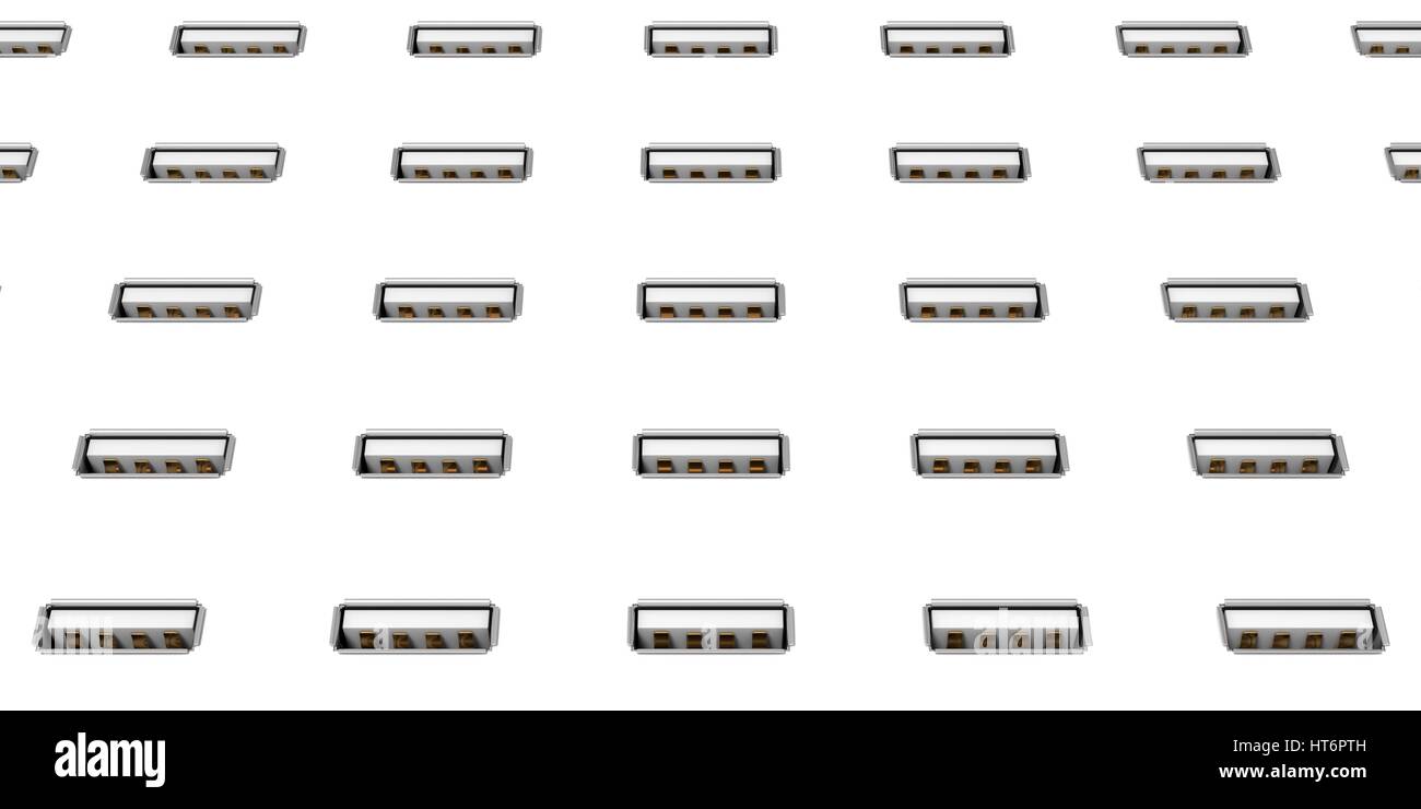 3d illustration of usb ports. isolated on white Stock Photo - Alamy