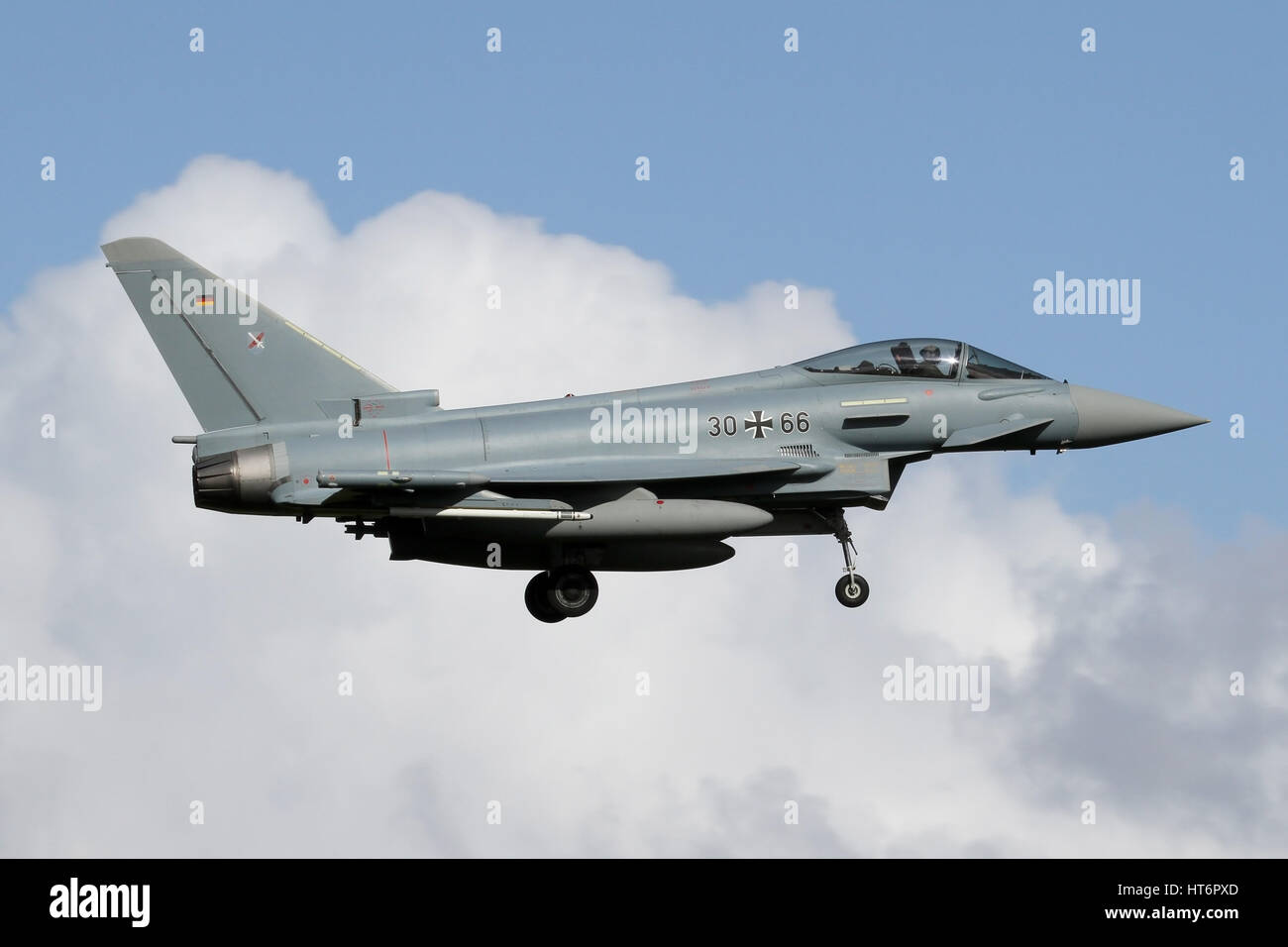 New Luftwaffe Eurofighter EF-2000s landing at the Dutch airbase of ...
