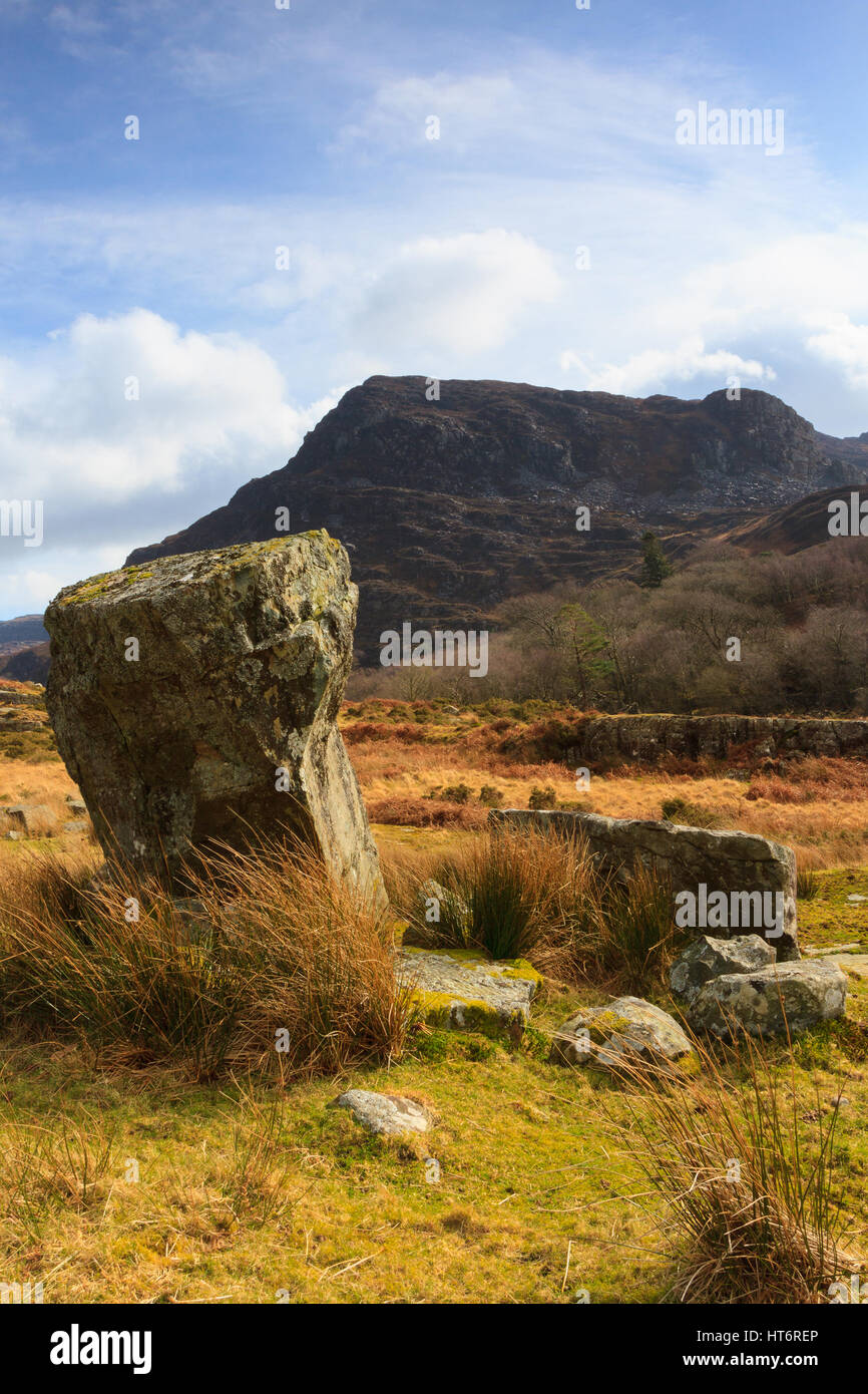 The Rhinogydd or Rhinog mountain range east of Harlech in North Wales ...