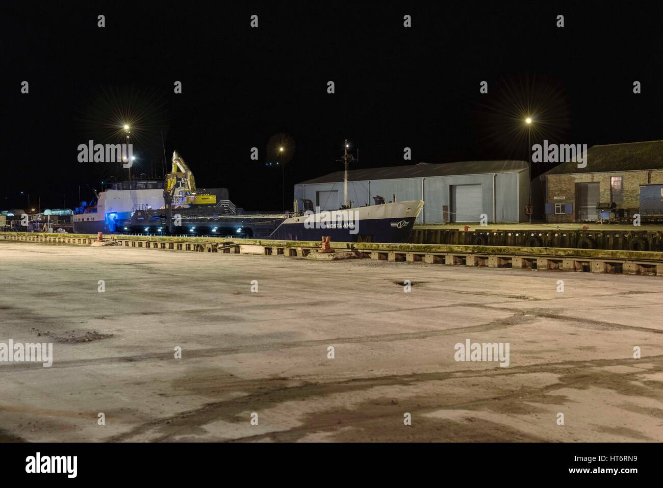 Perth Harbour at night, lower Friarton,Perth,Scotland,UK Stock Photo ...