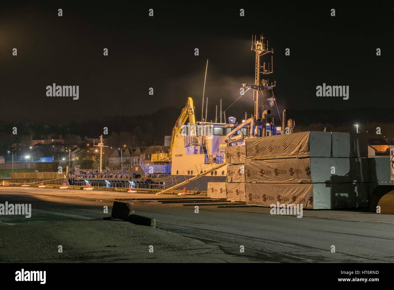 Perth Harbour at night, lower Friarton,Perth,Scotland,UK Stock Photo ...