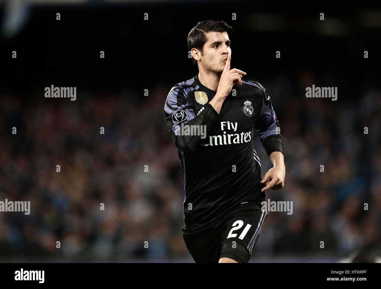 Naples, Italy. 07th Mar, 2017. Real Madrid Alvaro Morata celebrates ...