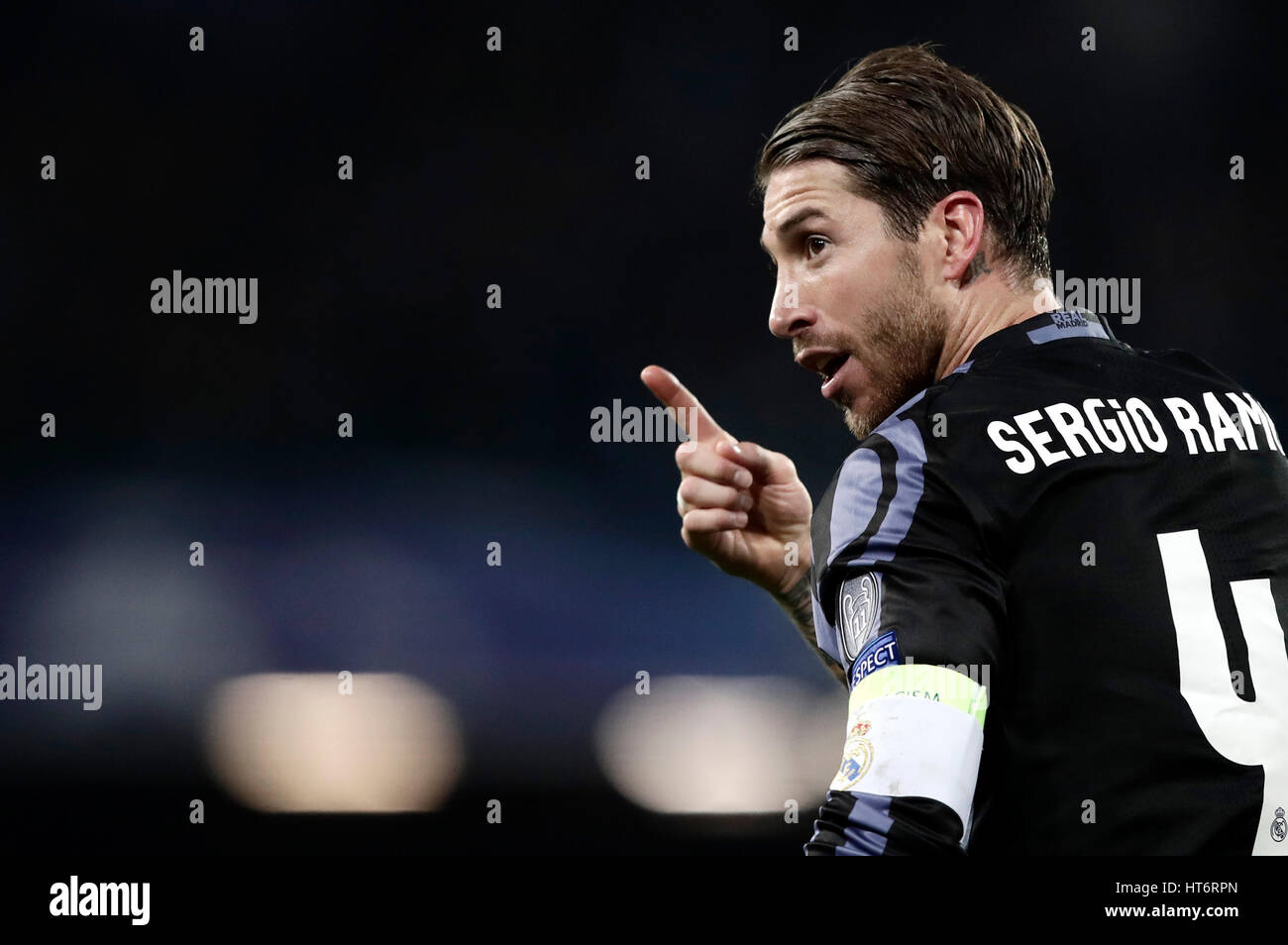 Naples, Italy. 07th Mar, 2017. Real Madrid Sergio Ramos celebrates ...
