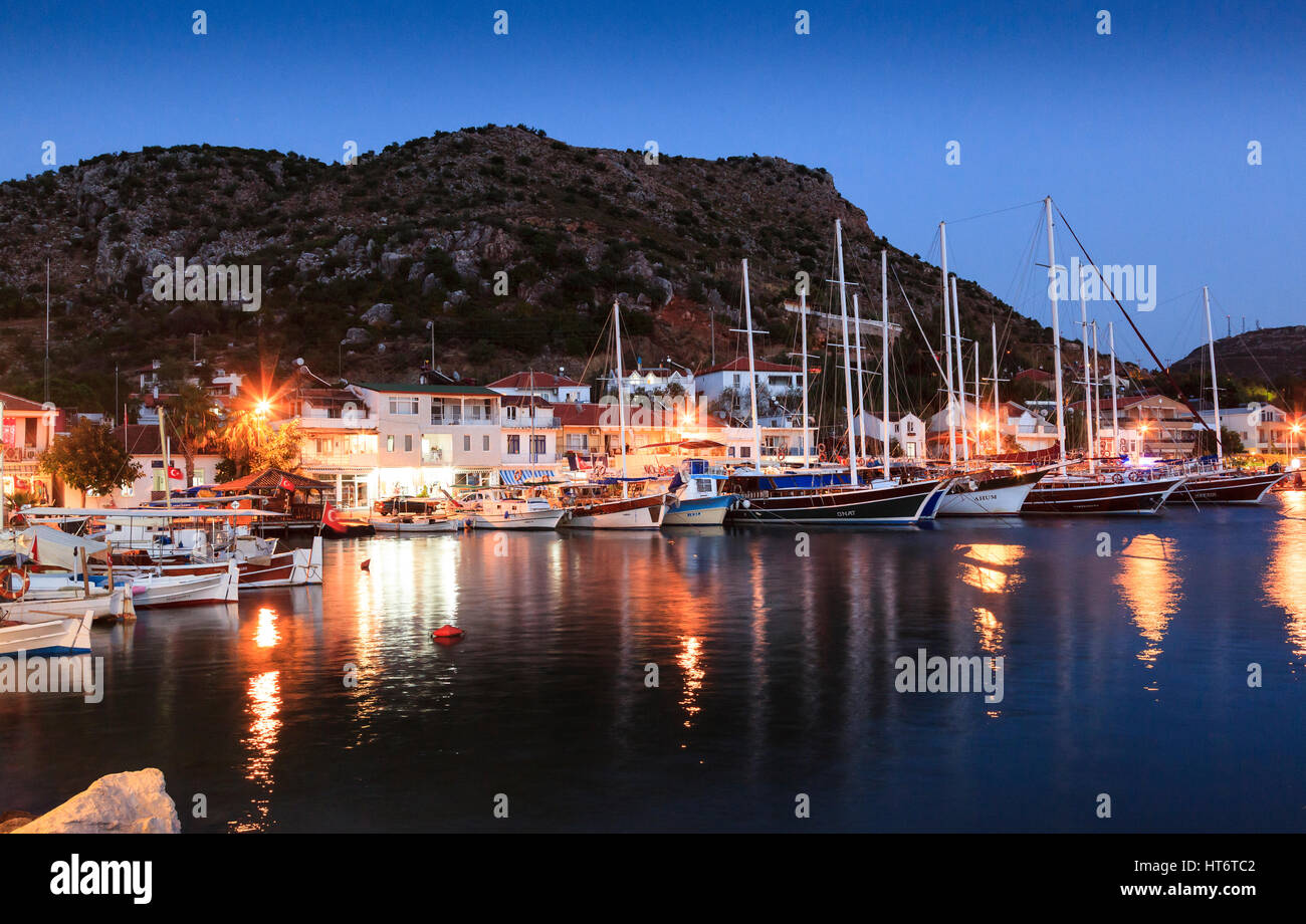 Bozburun harbour in the evening, Bozburun Peninsula, Turkey Stock Photo ...