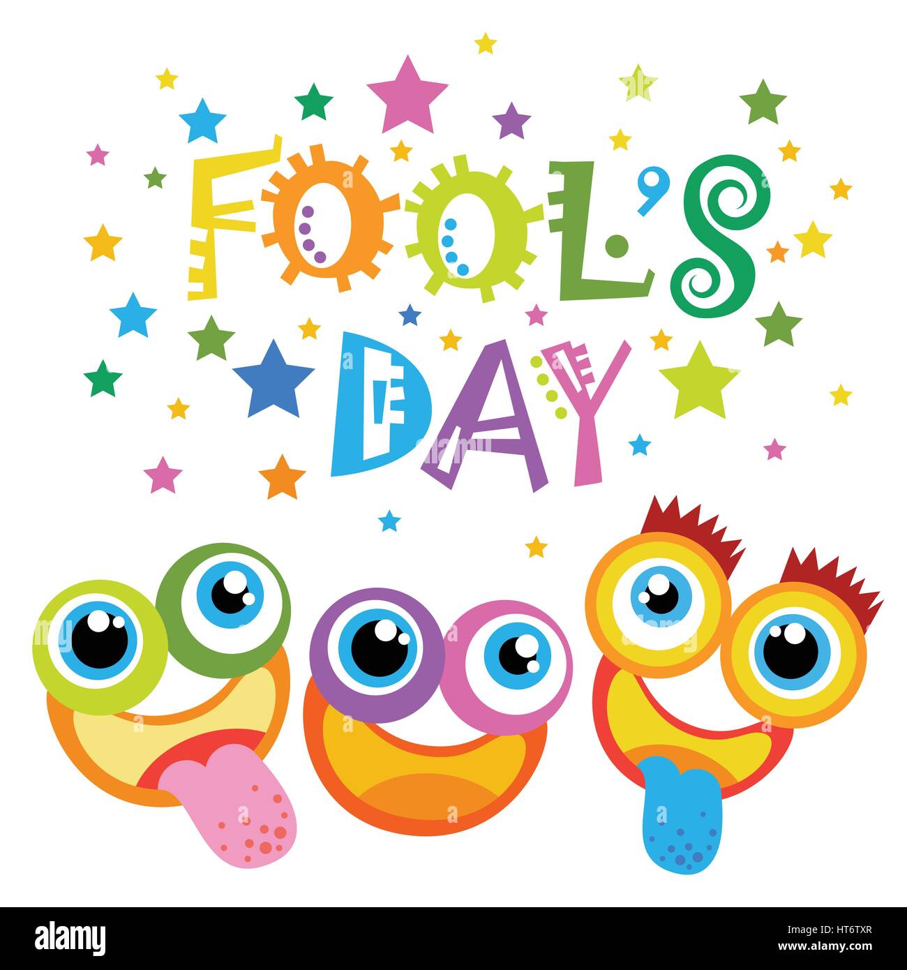 Smiling Face First April Fool Day Happy Holiday Greeting Card Stock ...