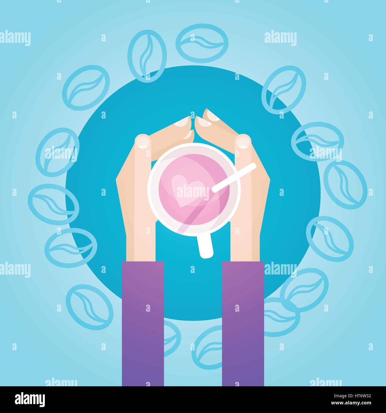 Hand Hold Cup Tea Coffee Break Morning Beverage Banner Stock Vector ...