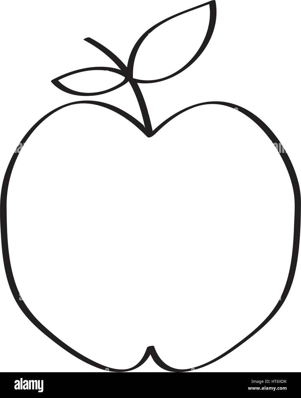 apple fresh fruit drawing icon Stock Vector Image & Art - Alamy