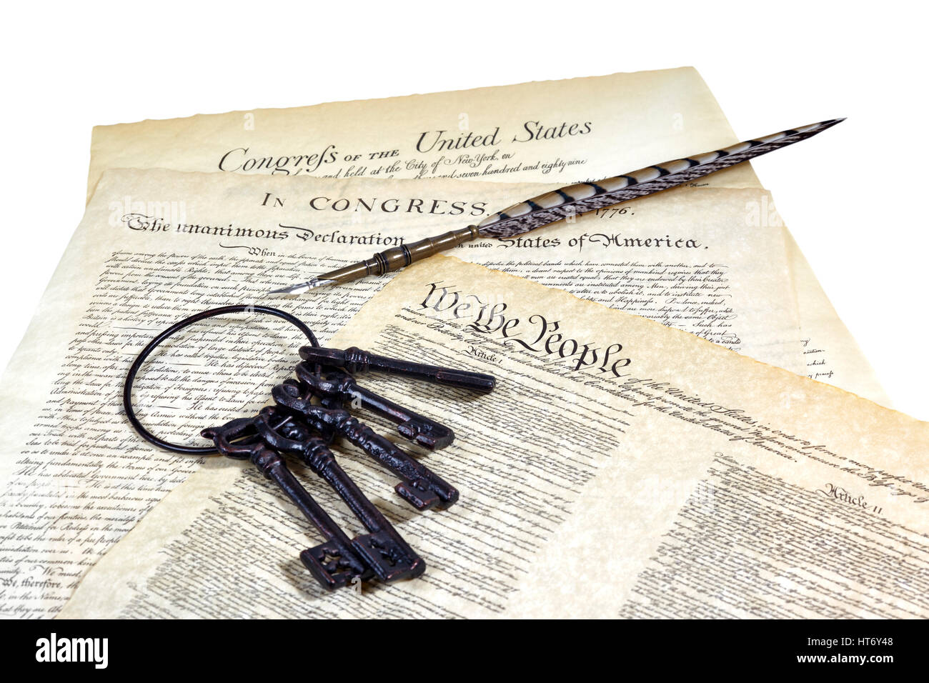 US Constitution, Declaration of Independence, Bill of Rights with an ...