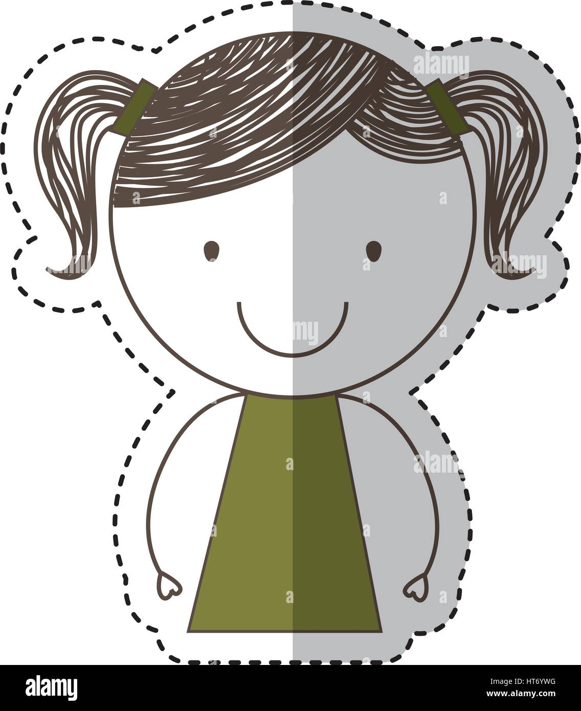 cute little girl drawing character Stock Vector Image & Art - Alamy