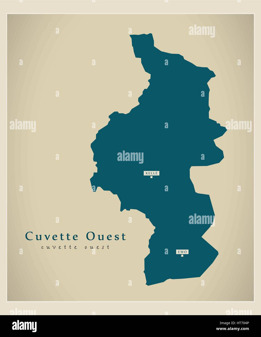 Modern Map - Cuvette Ouest CG illustration silhouette Stock Vector ...