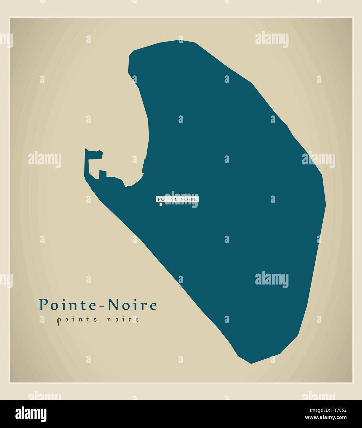 Modern Map - Pointe-Noire CG illustration silhouette Stock Vector Image ...