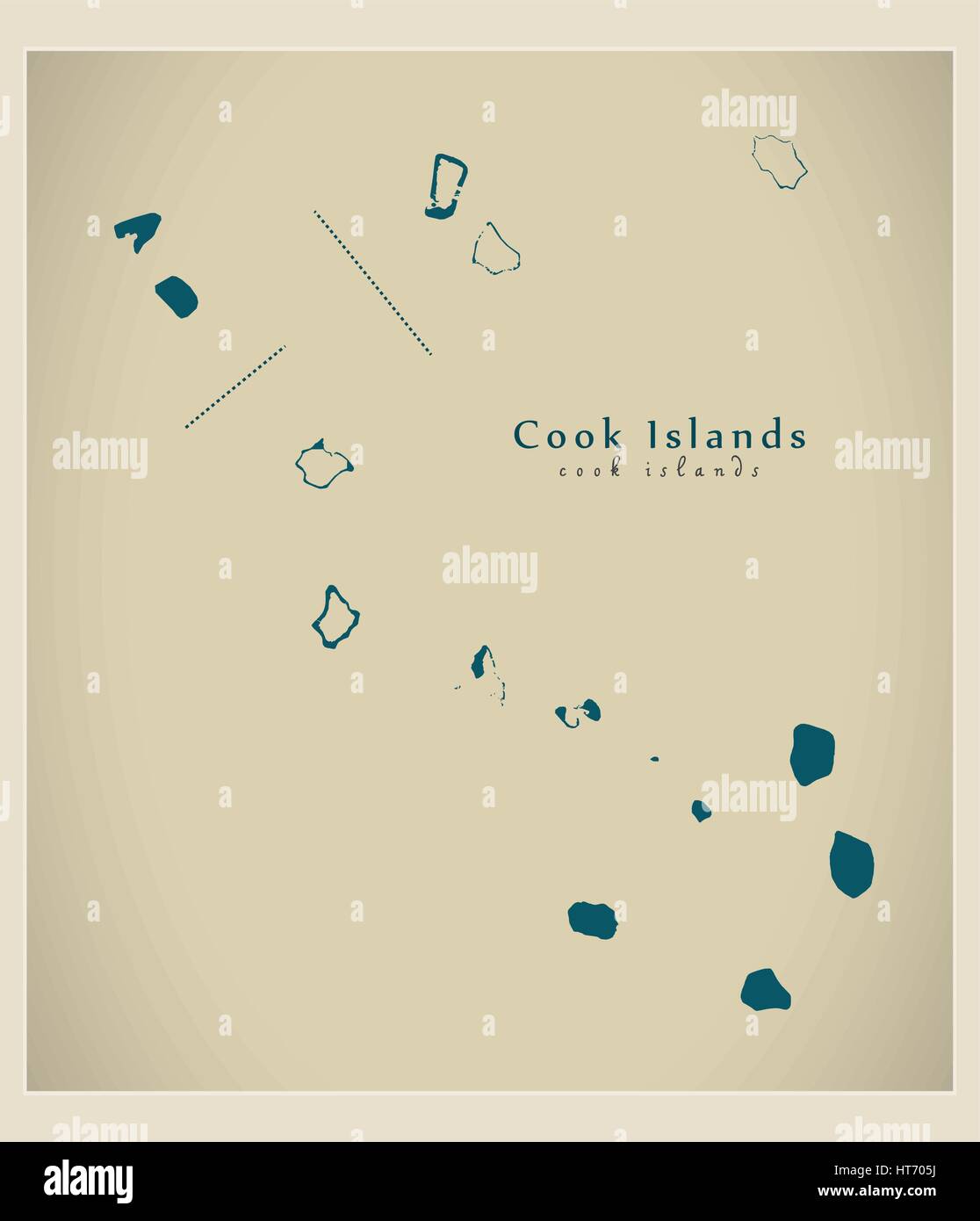 Modern Map - Cook Islands CK illustration silhouette Stock Vector Image ...