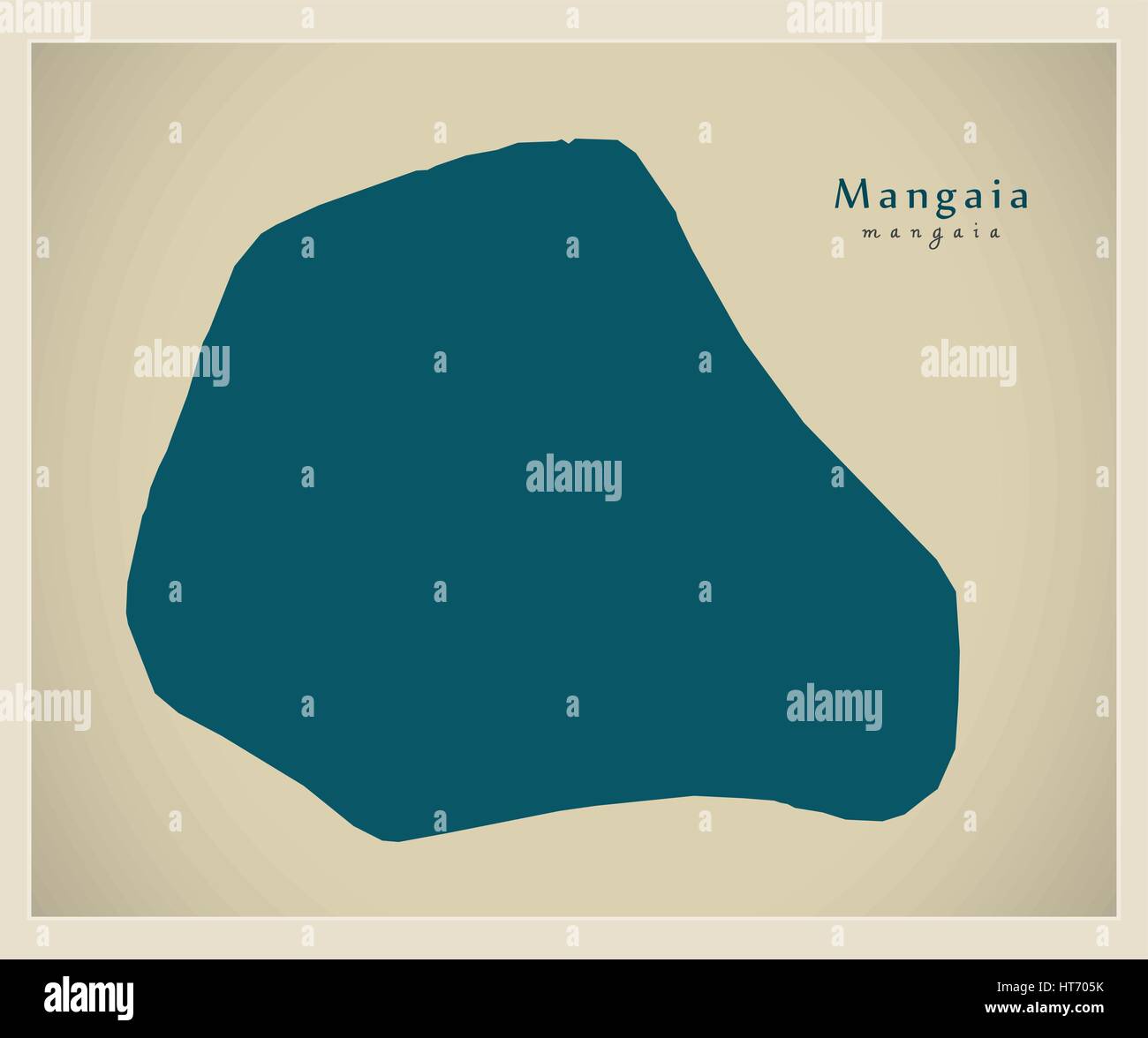 Modern Map - Mangaia CK illustration silhouette Stock Vector Image ...