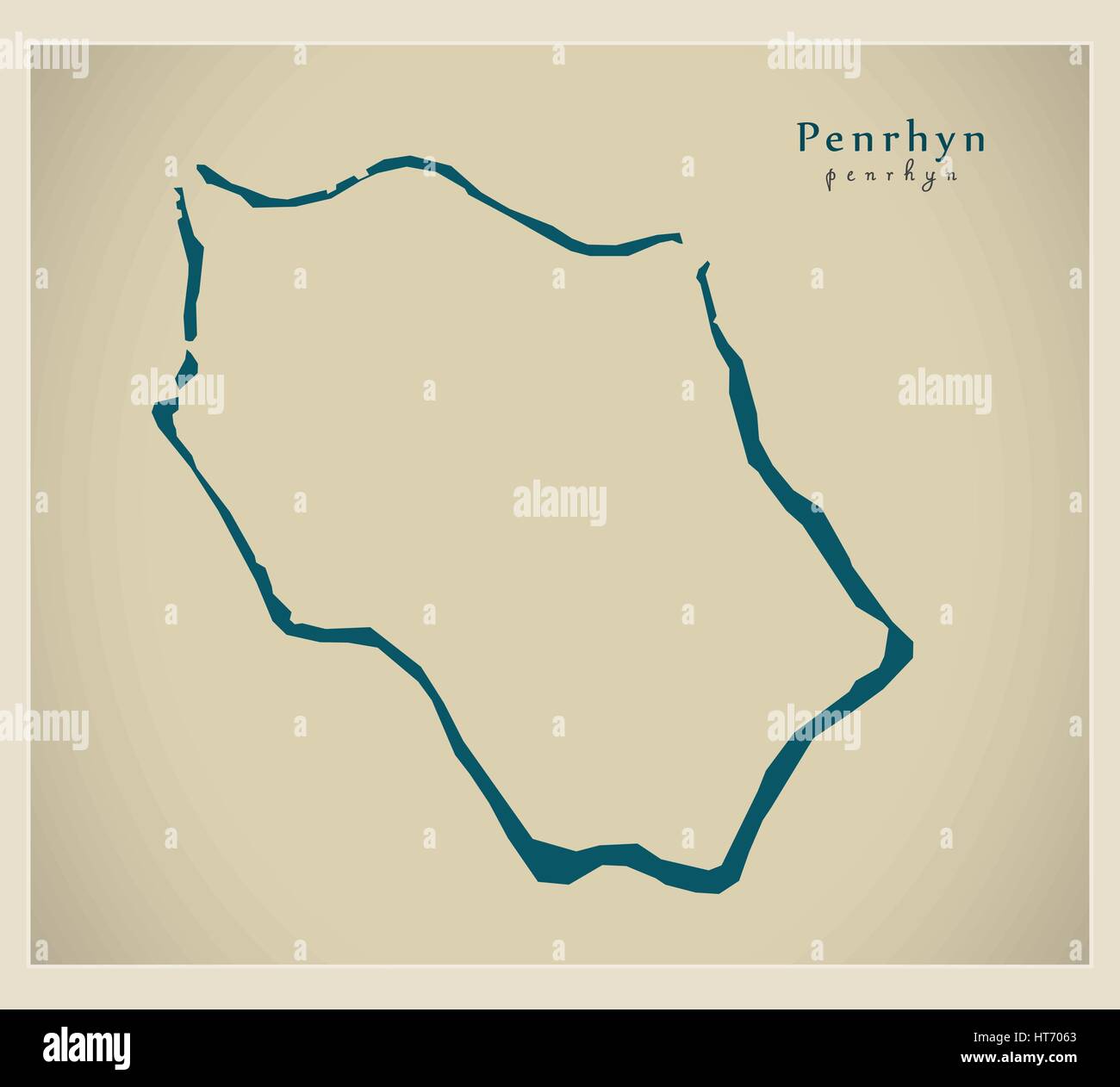 Modern Map - Penrhyn CK illustration silhouette Stock Vector Image ...