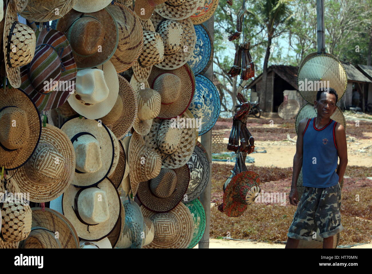 a hut shop in the village on the Island Nusa Lembongan Island near the ...