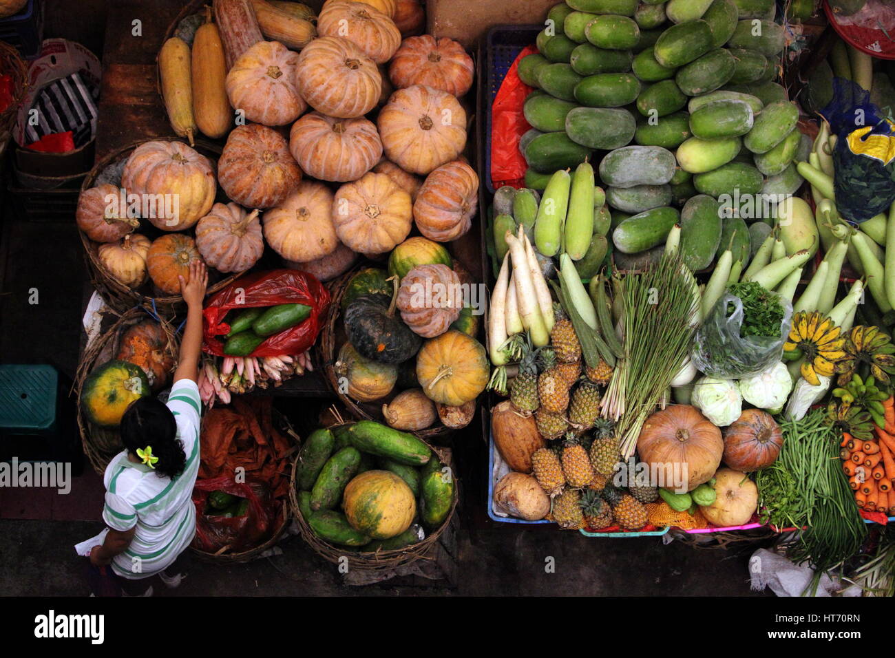 the market Pasar Badung in the city of denpasar of the island Bali in ...