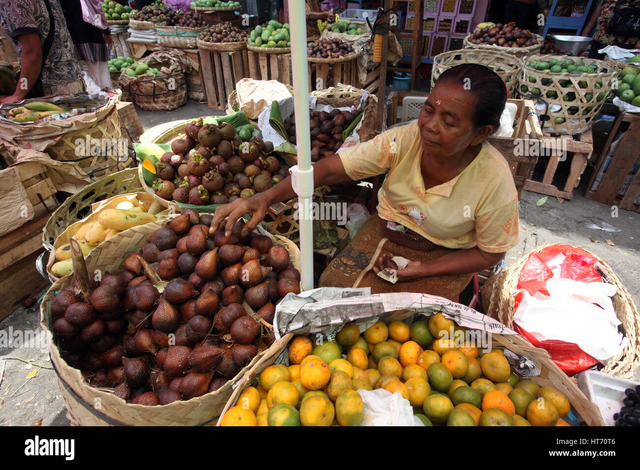 the market Pasar Badung in the city of denpasar of the island Bali in ...