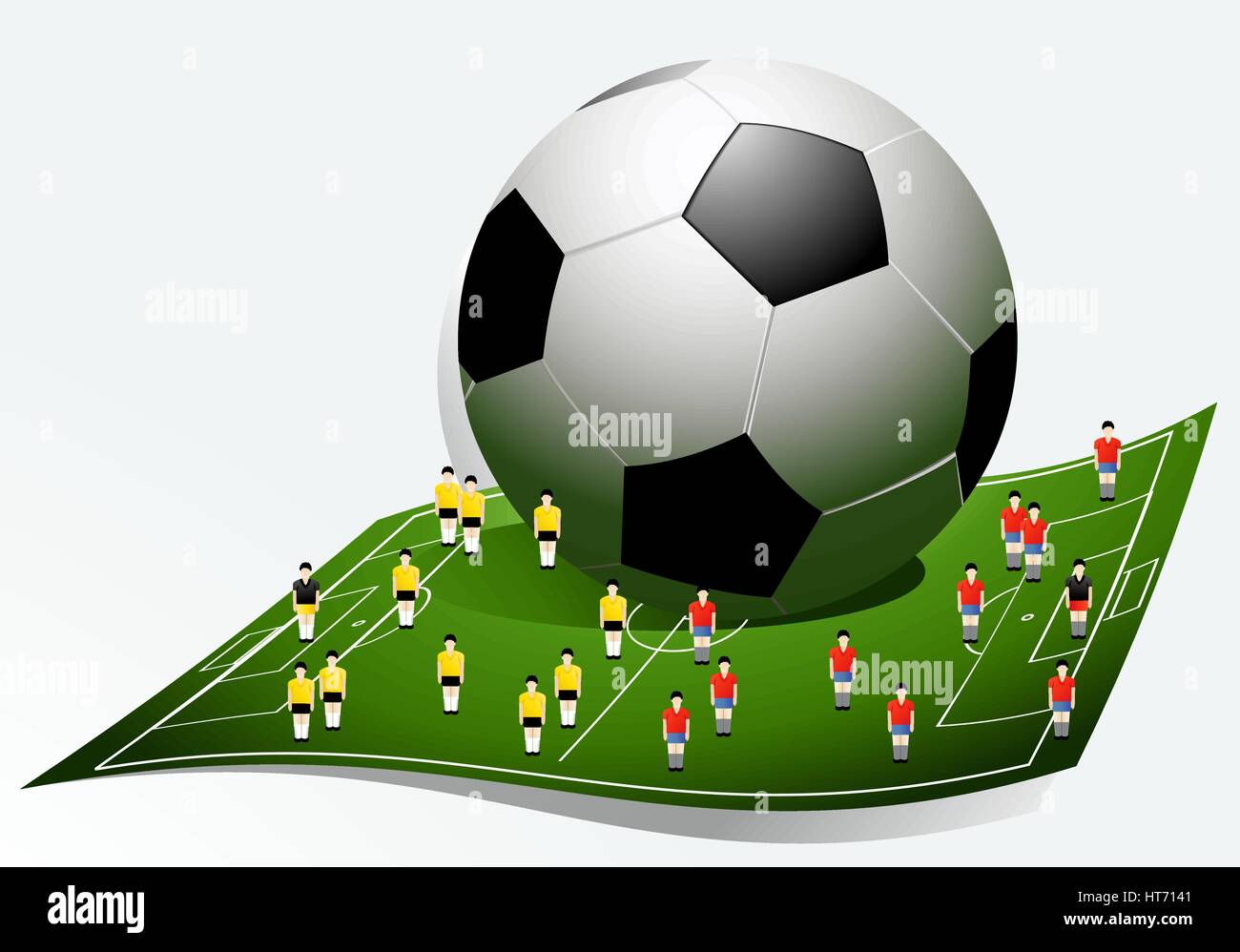 Football background with cartoon players Stock Vector Image & Art - Alamy