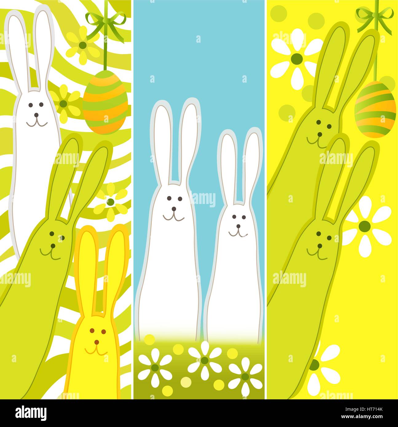 Easter banners with funny rabbits Stock Vector Image & Art - Alamy