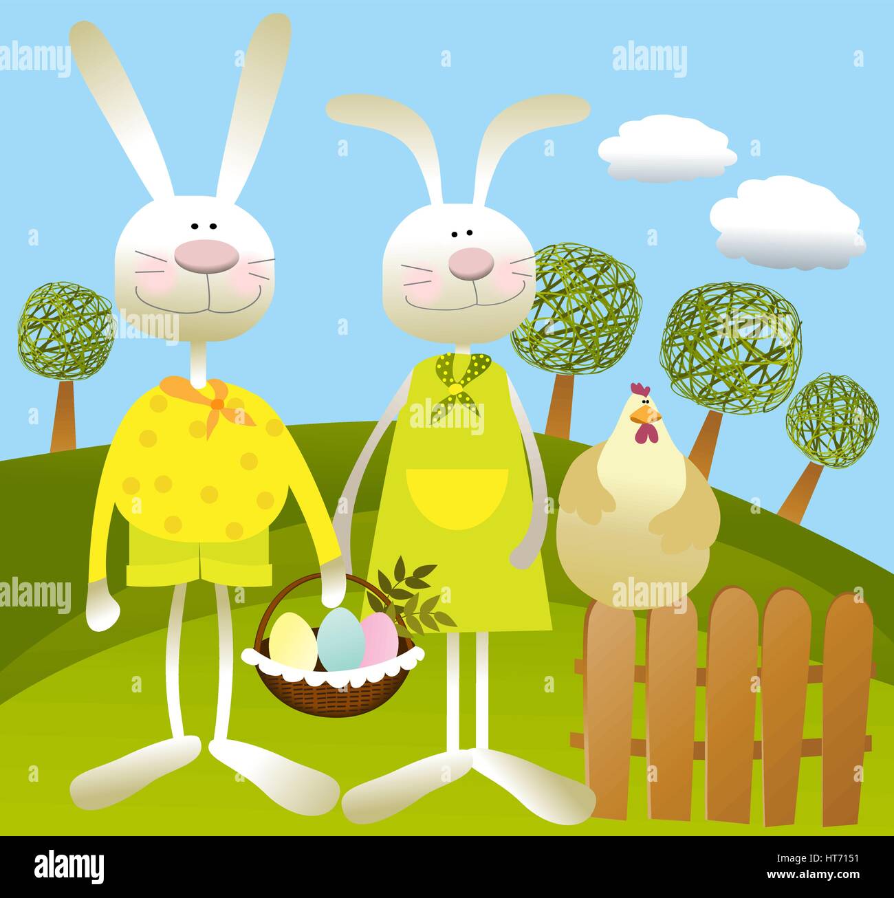 Easter background with rabbit Stock Vector Image & Art - Alamy