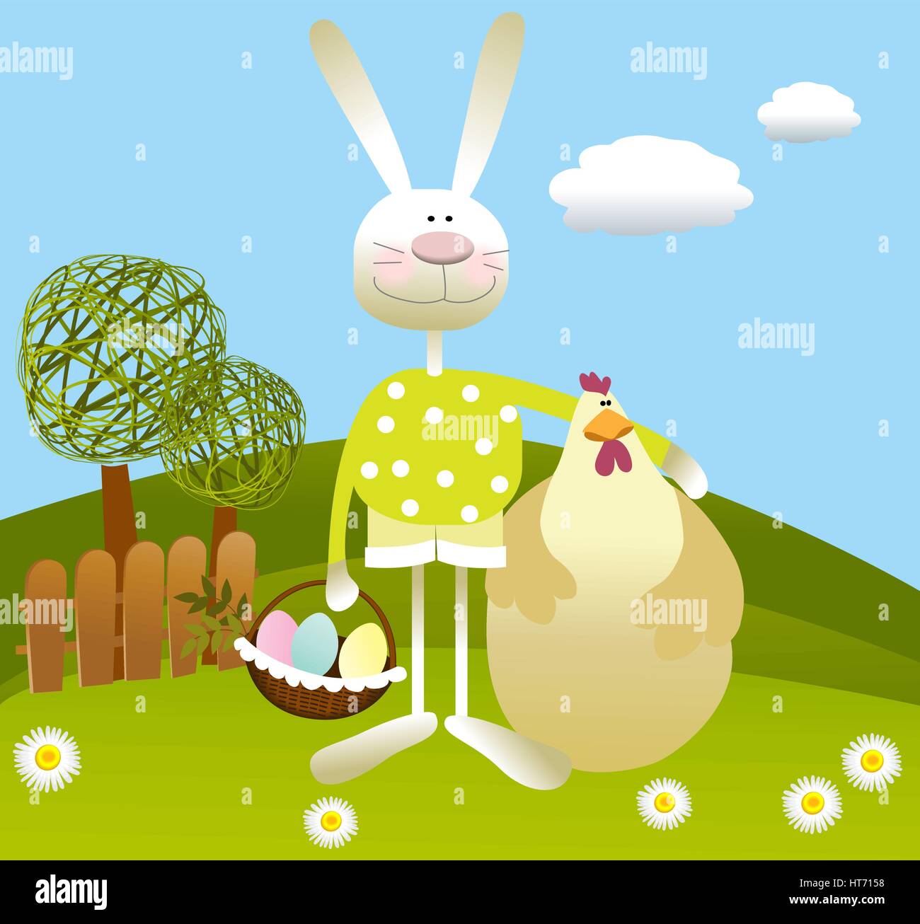 Easter background with rabbit Stock Vector Image & Art - Alamy