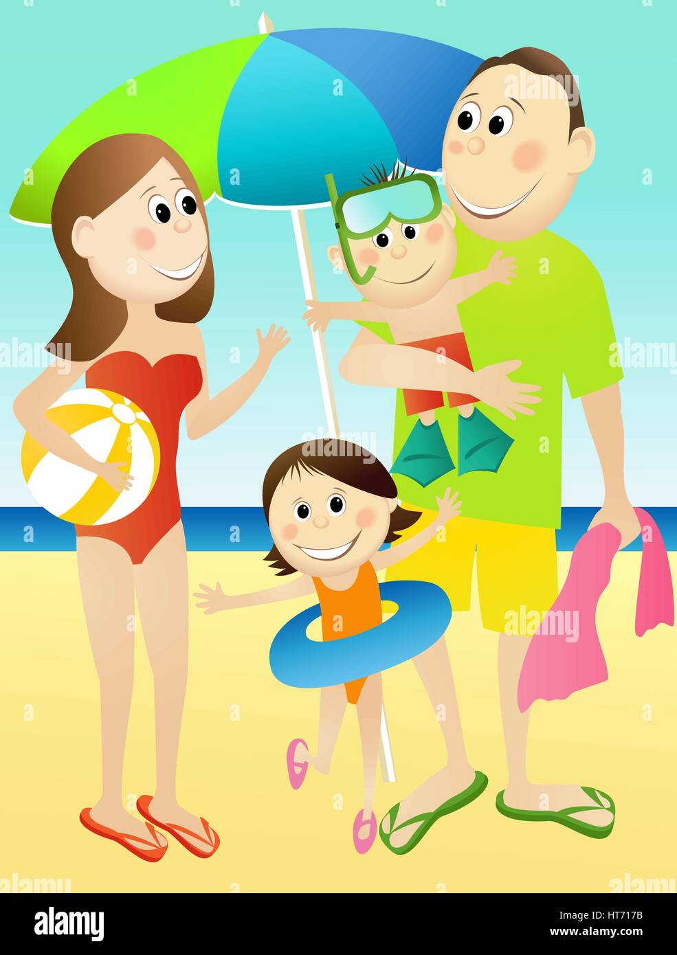 Cartoon happy family Stock Vector Image & Art - Alamy