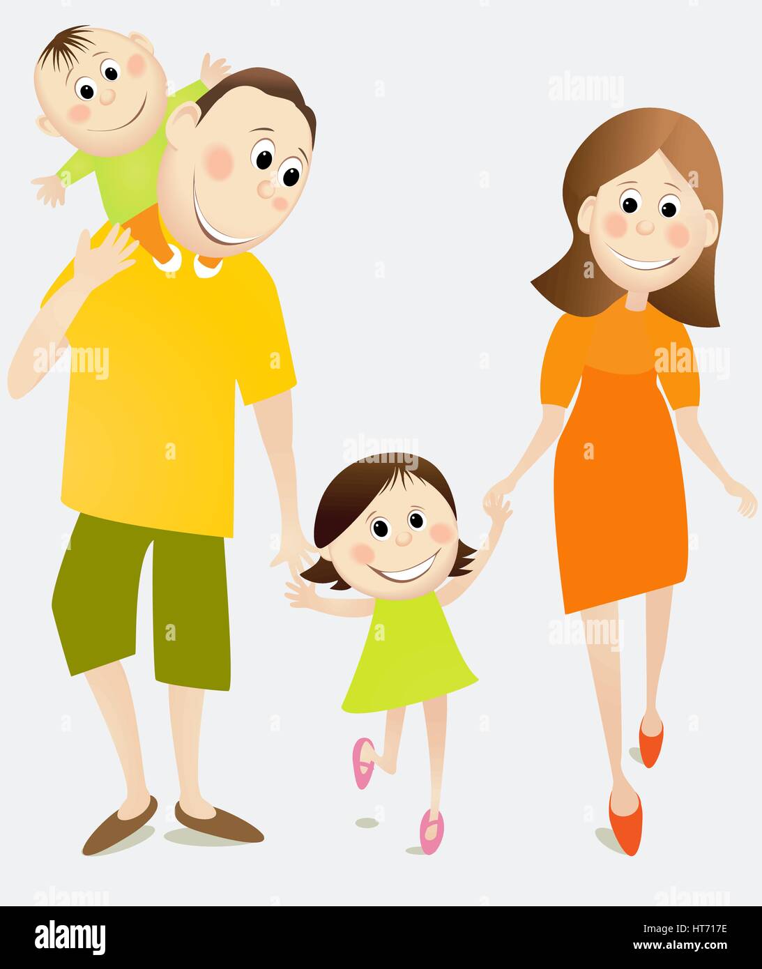 Cartoon happy family Stock Vector Image & Art - Alamy
