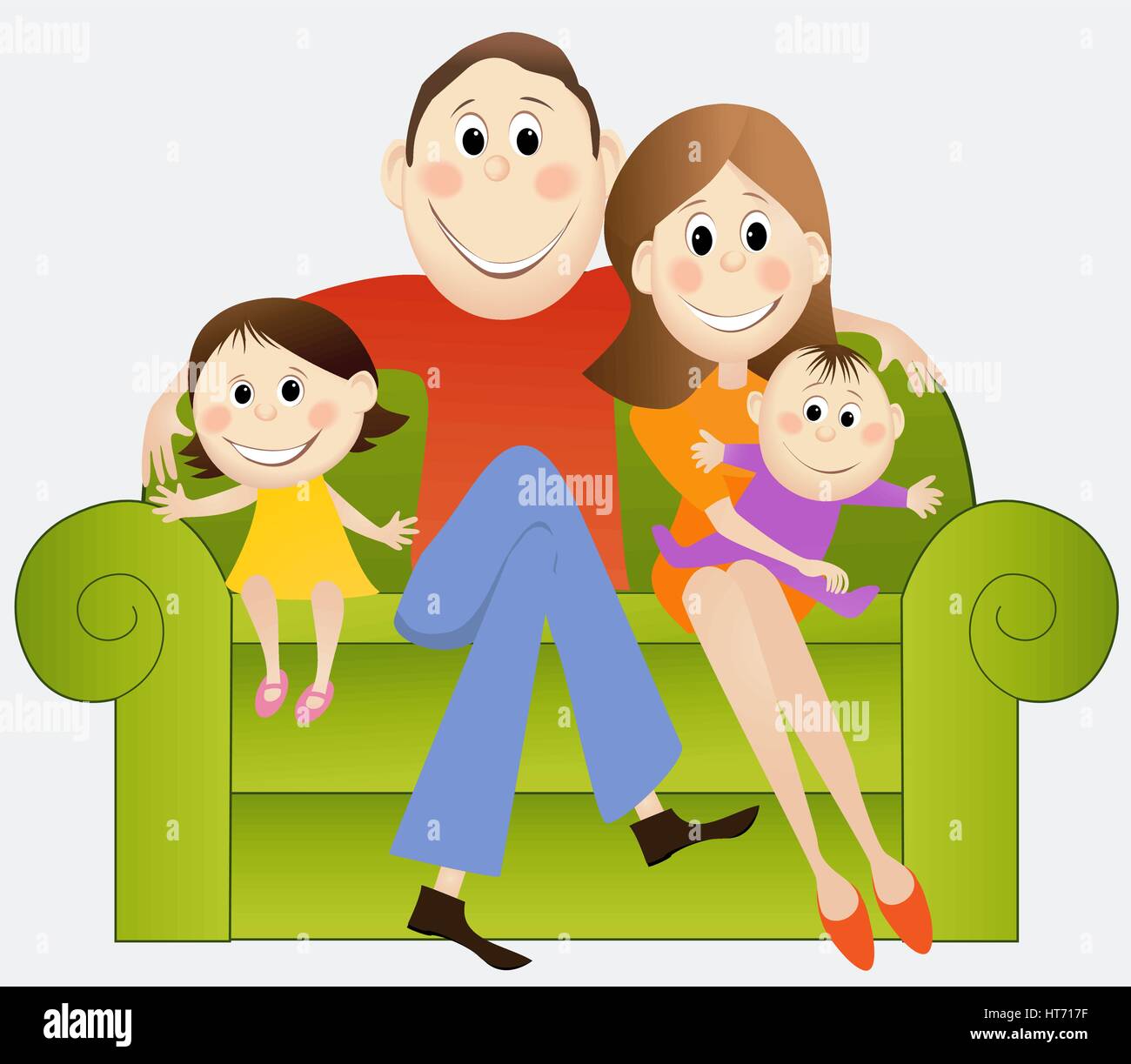 Cartoon happy family Stock Vector Image & Art - Alamy