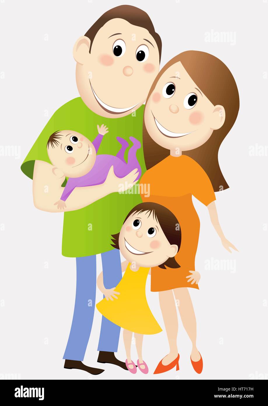 Cartoon happy family Stock Vector Image & Art - Alamy