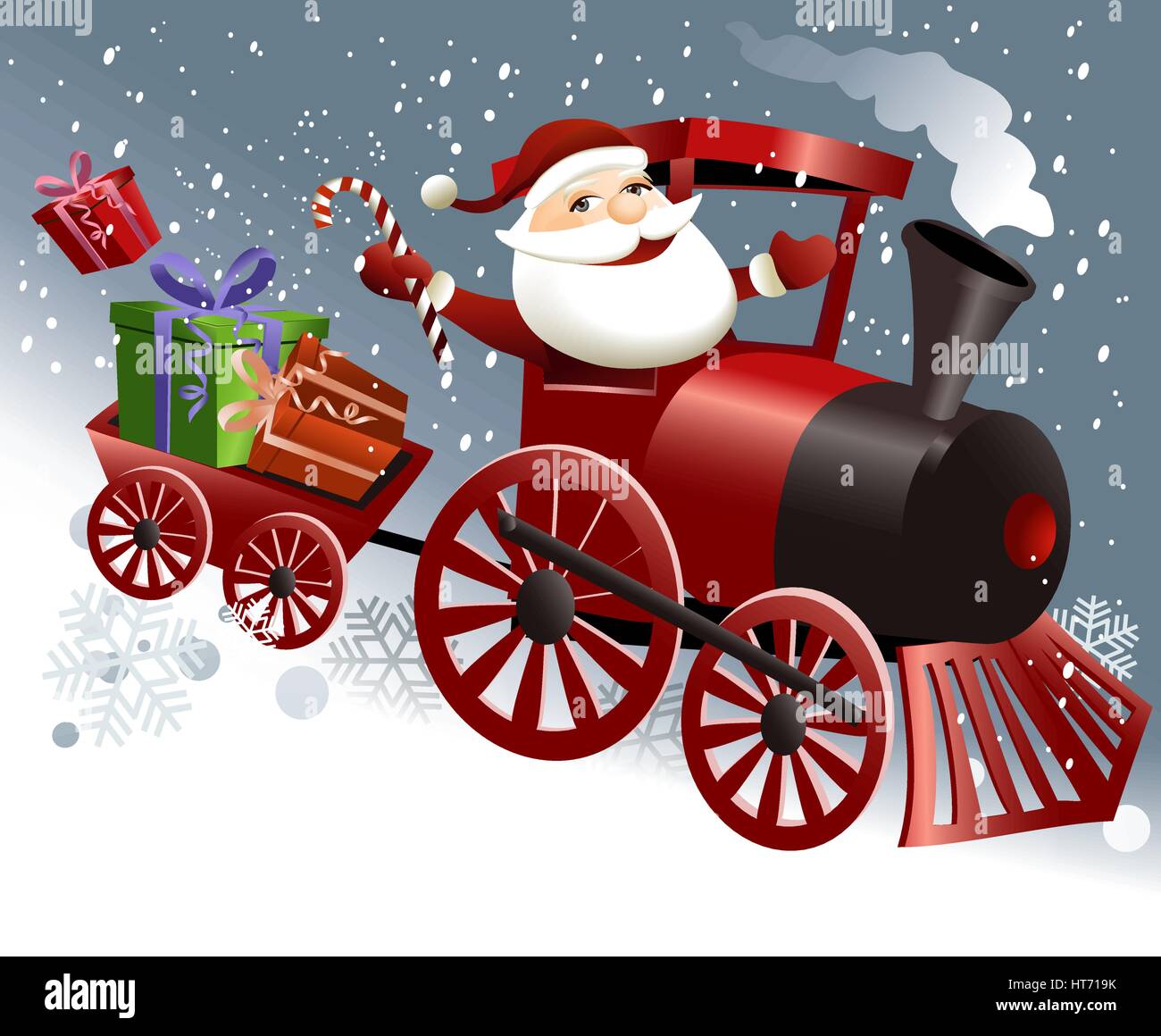 Santa Claus delivering gifts Stock Vector Image & Art - Alamy