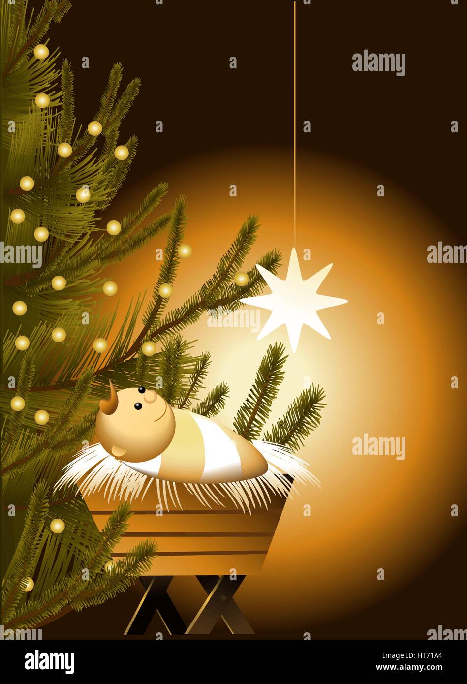 Christmas scene with baby Jesus Stock Vector Image & Art - Alamy