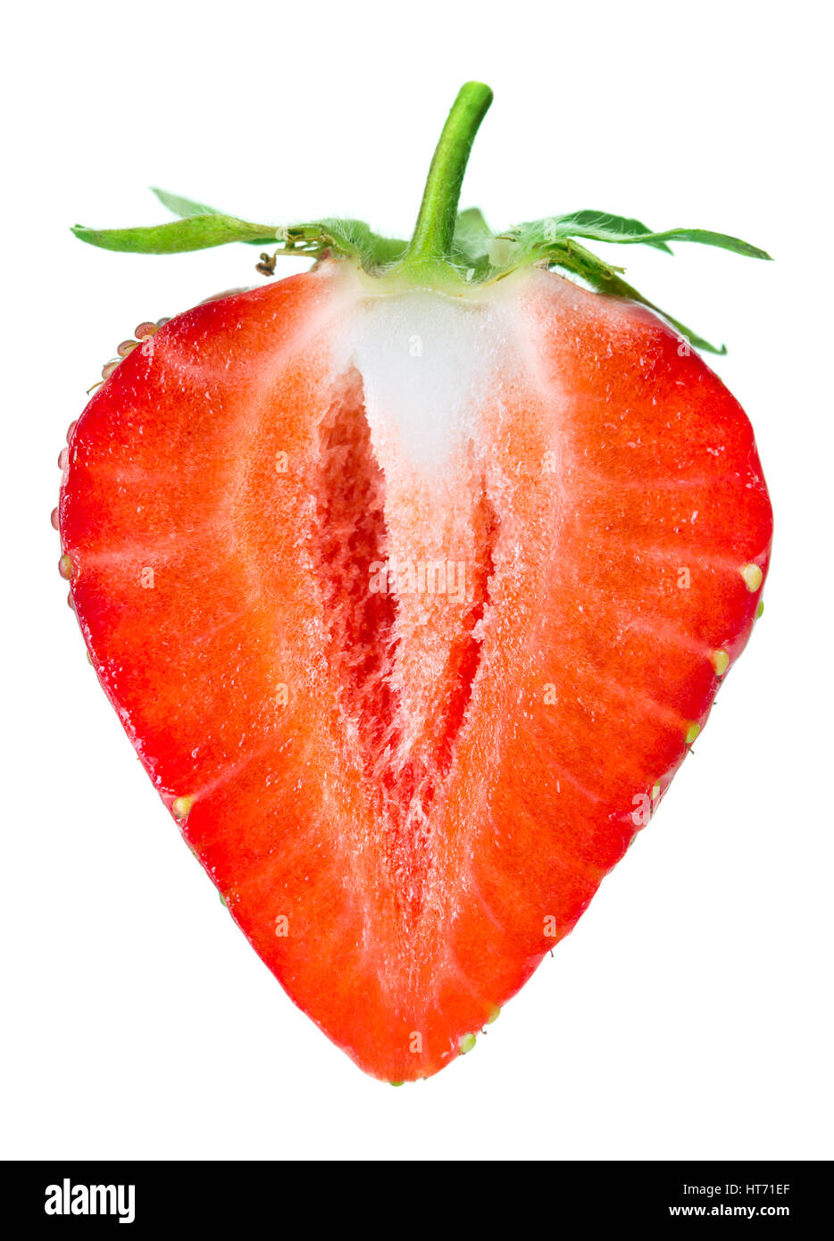 Half of strawberry on white background Stock Photo - Alamy