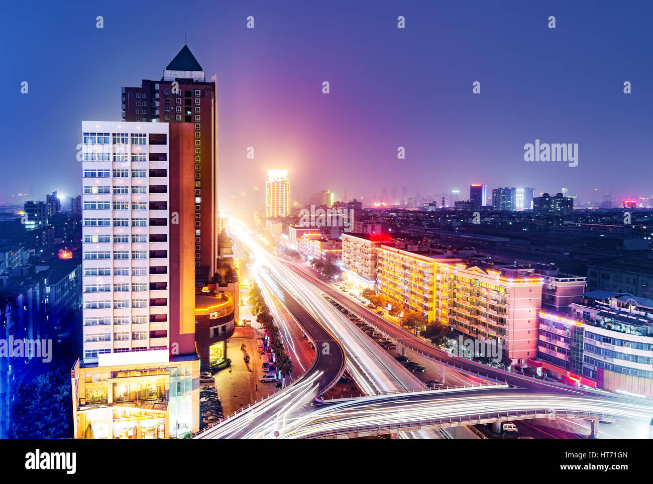 Aerial view of the city viaduct interchange Stock Photo - Alamy