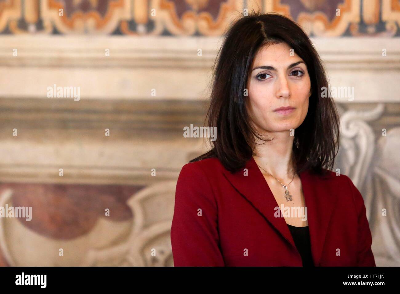 The mayor of Rome Virginia Raggi at the inauguration of the Capitol ...