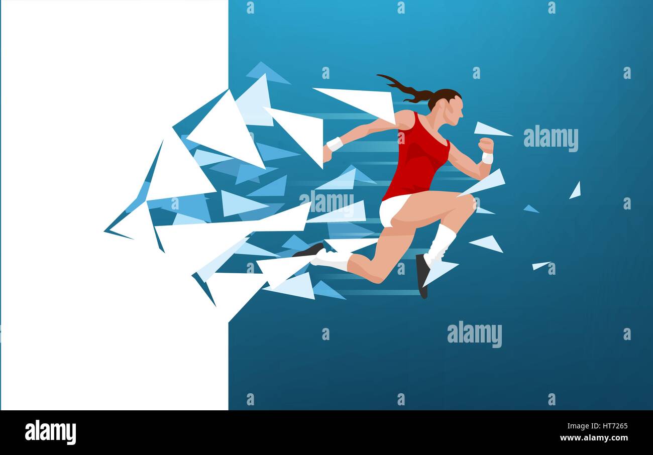 Wall breaking woman Stock Vector Images - Alamy
