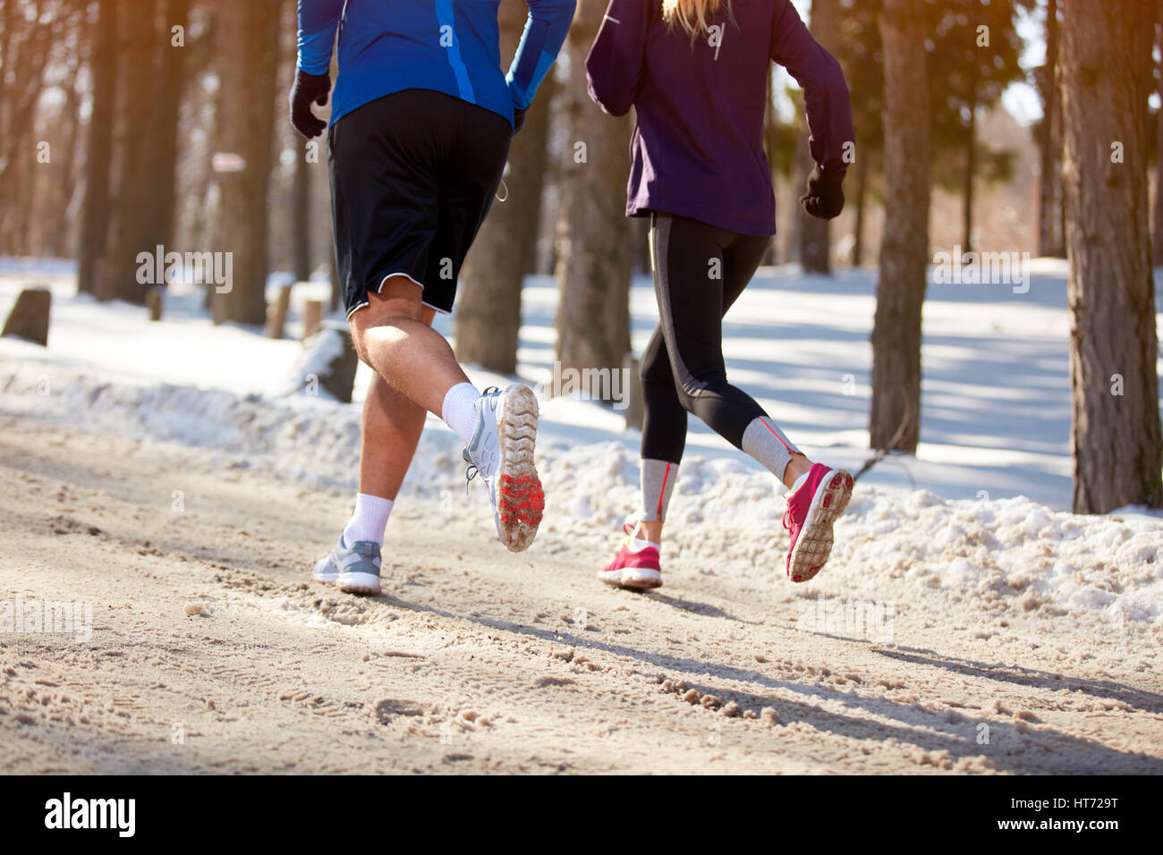 Young runners couple outdoor, back view Stock Photo - Alamy