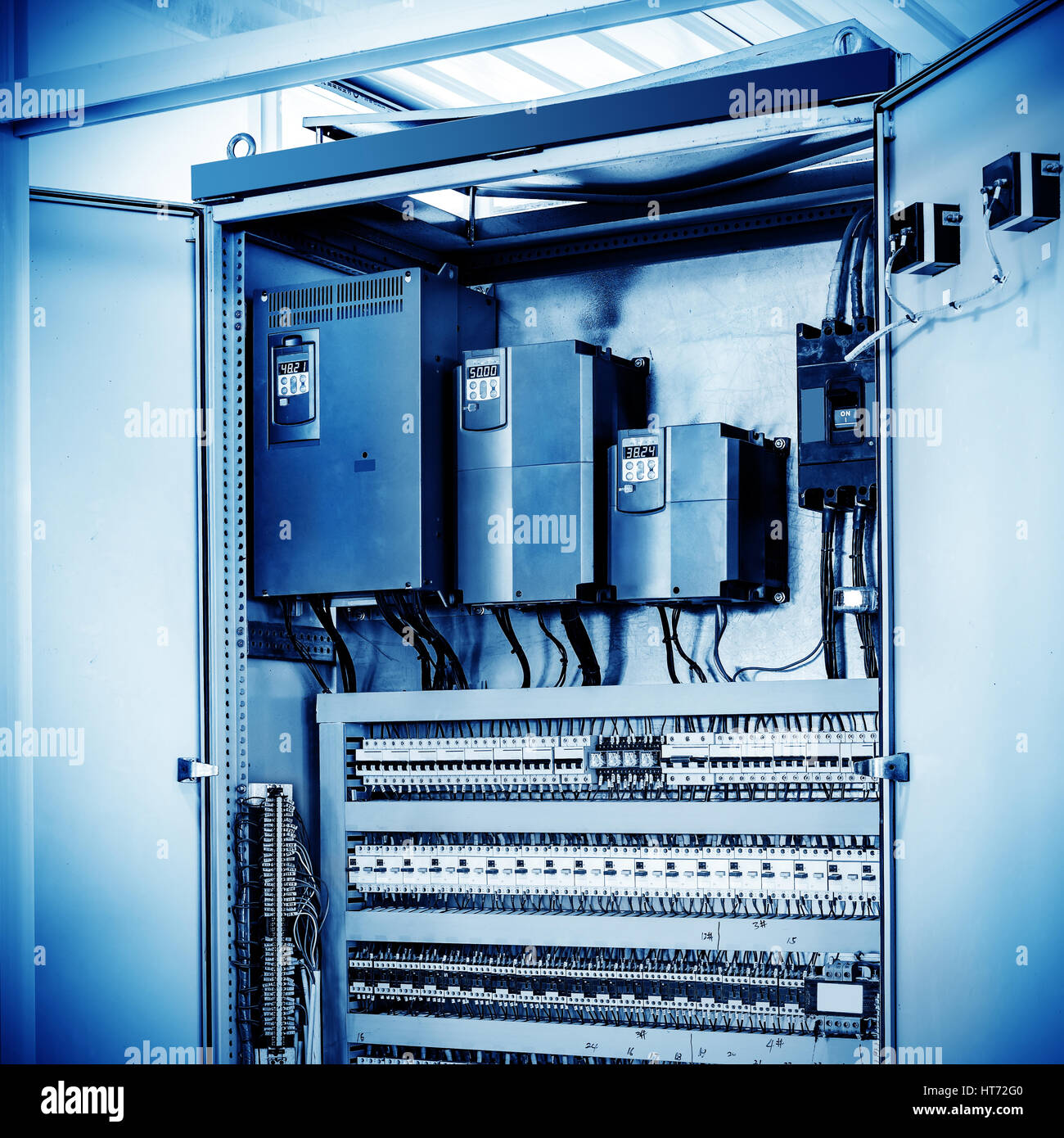 The automation control room of the mill Stock Photo - Alamy