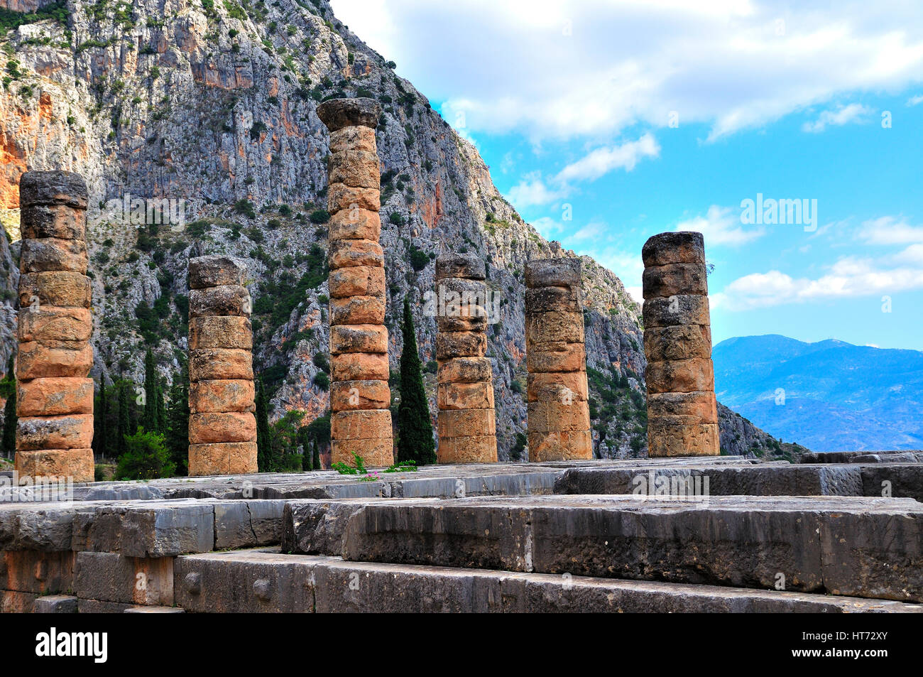 Ancient ruins of delphi in greece on a sunny day Stock Photo - Alamy
