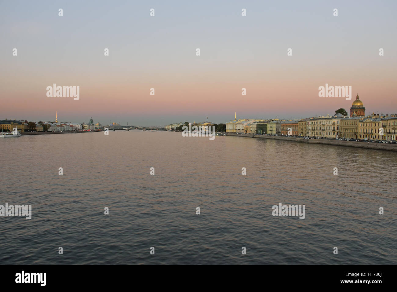 View of the Neva river, Palace bridge, the English embankment, St ...