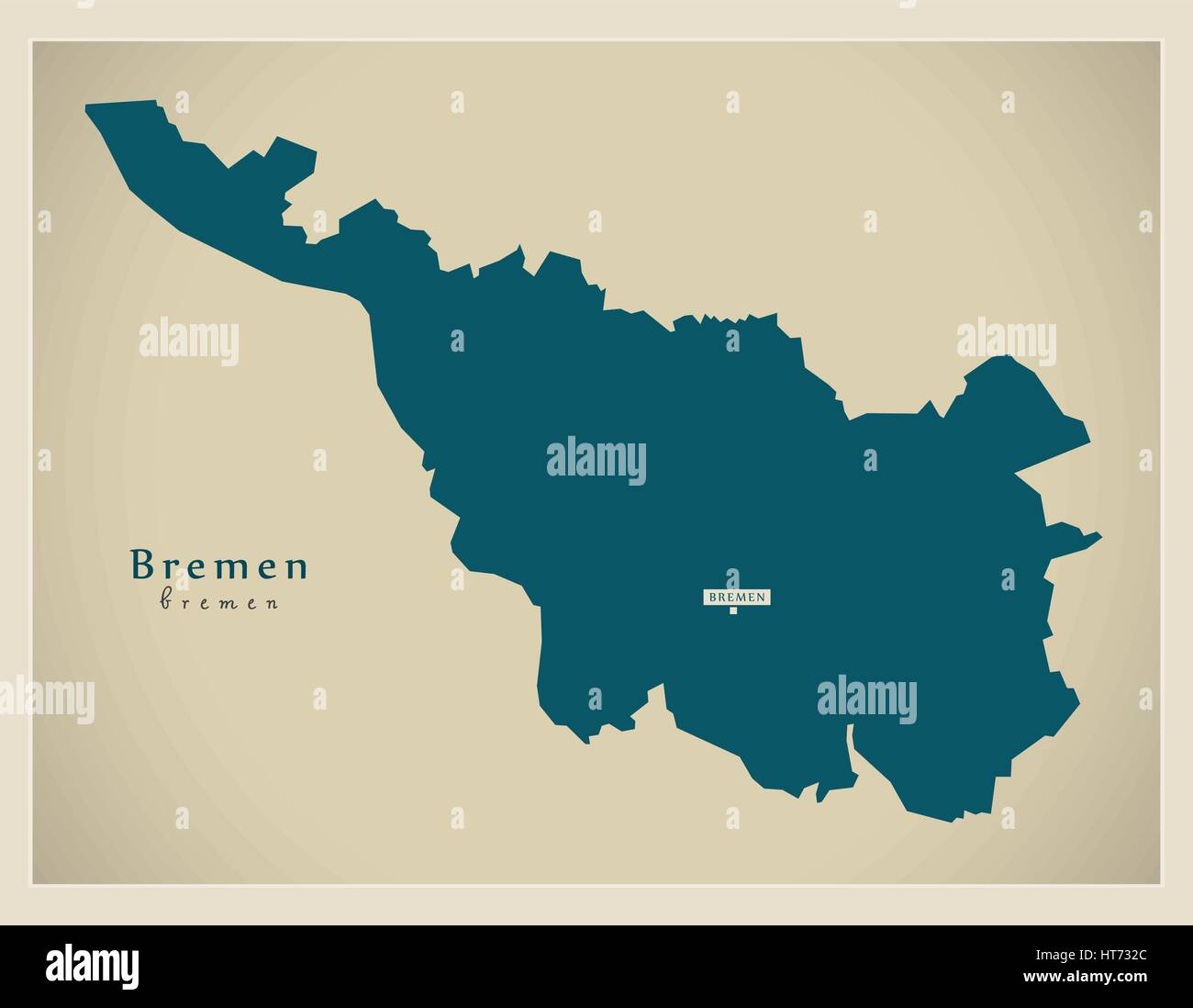 Modern Map - Bremen DE new design refreshed illustration Stock Vector ...