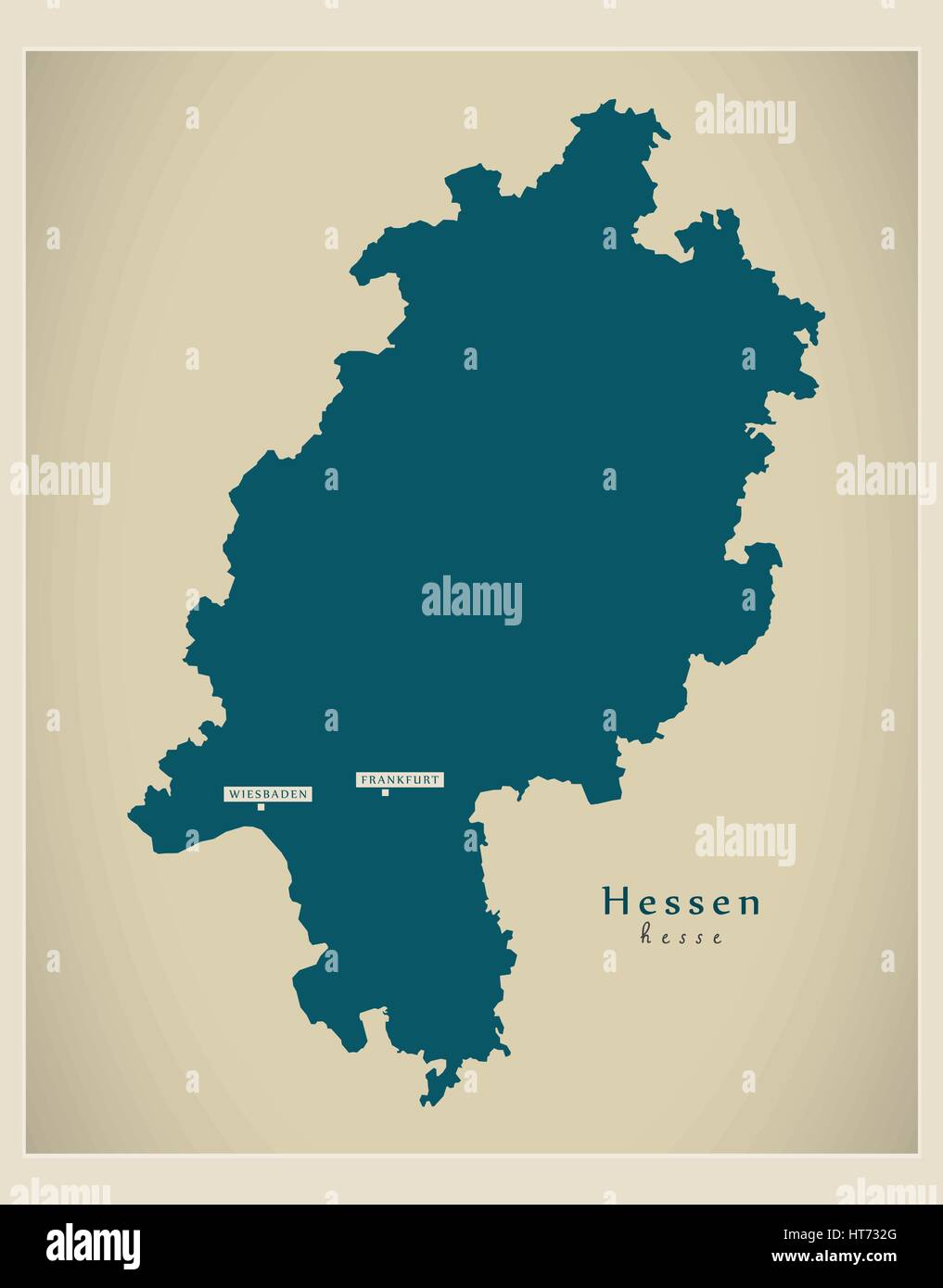 Modern Map - Hessen DE new design refreshed illustration Stock Vector ...