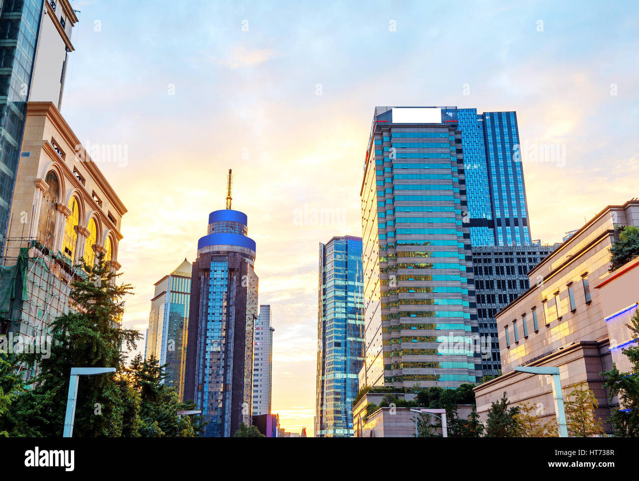 Modern city skyscrapers, the city of Chengdu, China landscape Stock ...