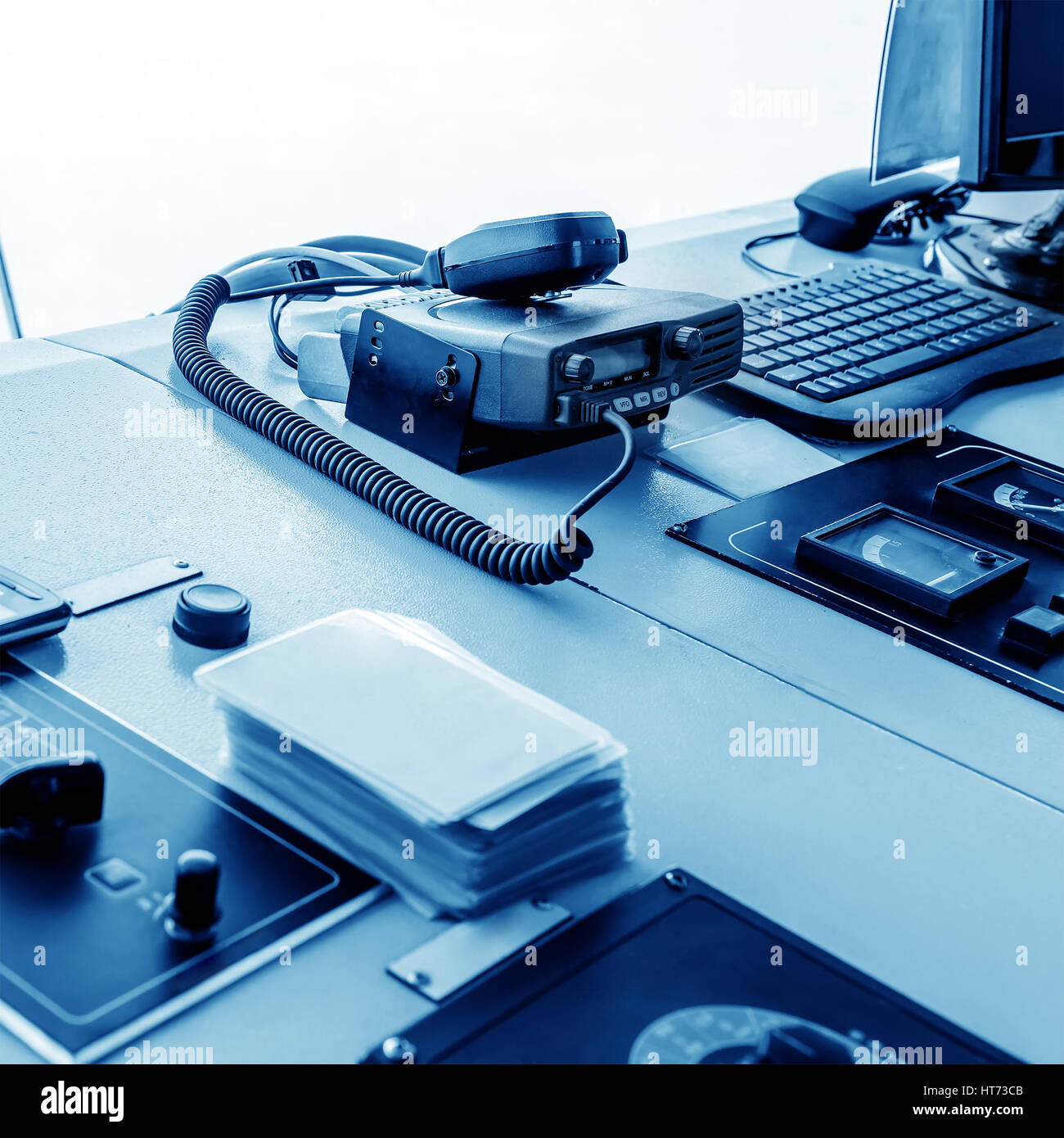 Interior of Cockpit of a cruise ship on the Yangtze River, China Stock ...