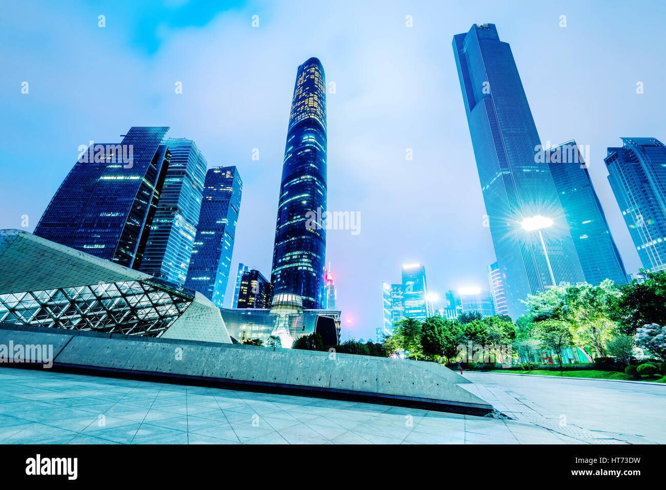 empty, modern square and skyscrapers in modern city Stock Photo - Alamy