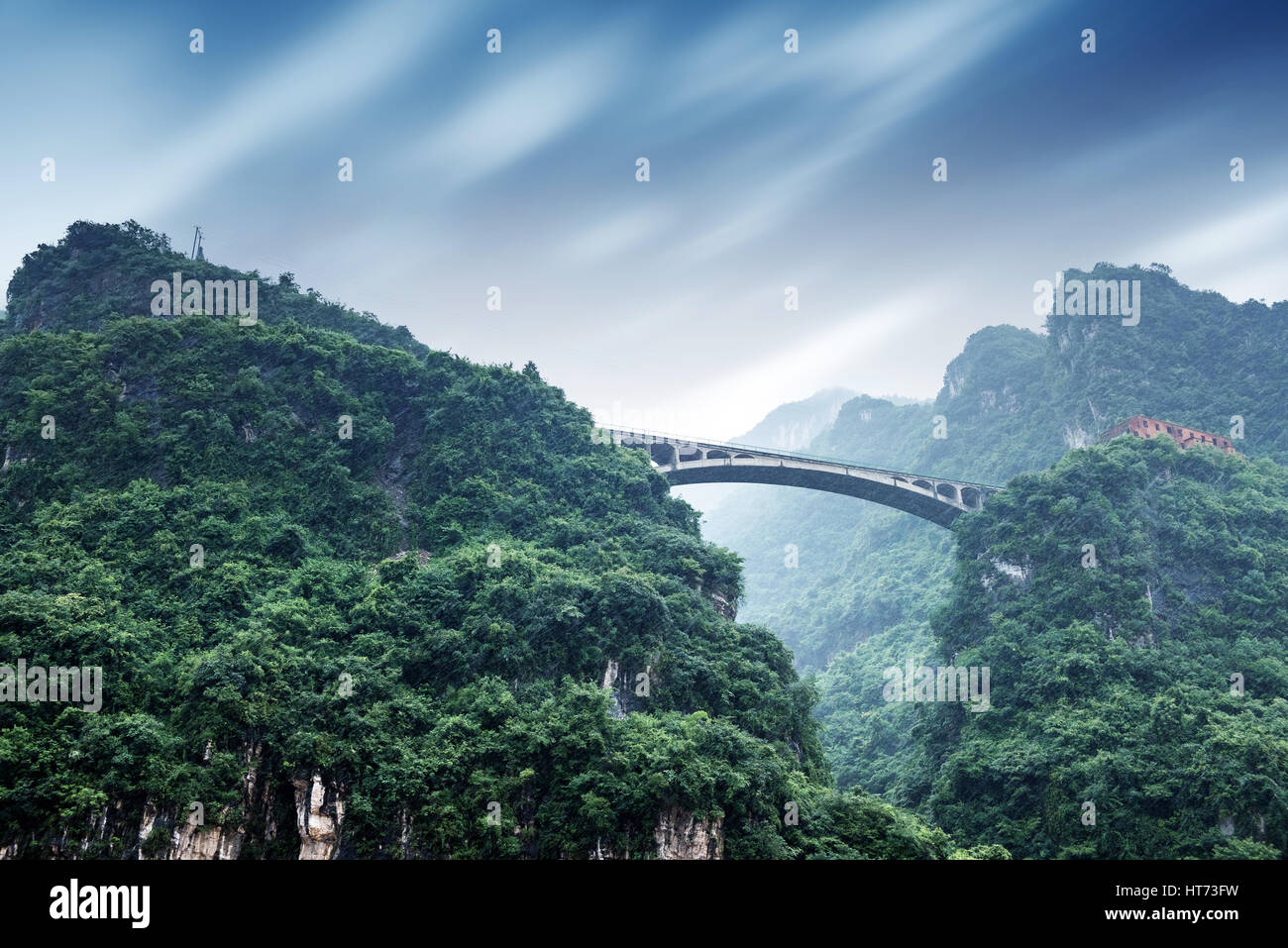 Bridge on the Yangtze River, Three Gorges, Chongqing, China Stock Photo ...
