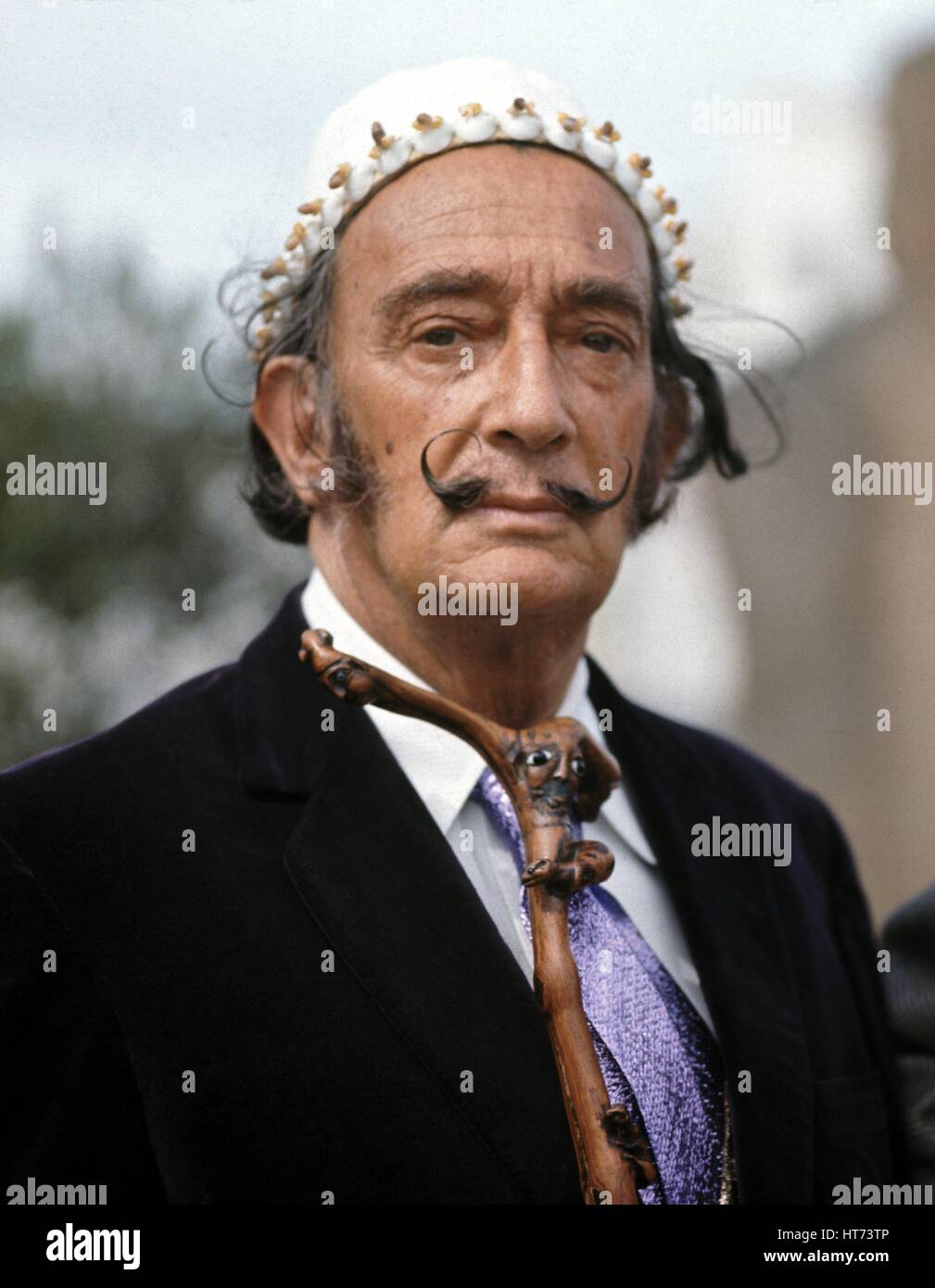Spanish artist Salvador Dali on the grounds of his residence at the ...
