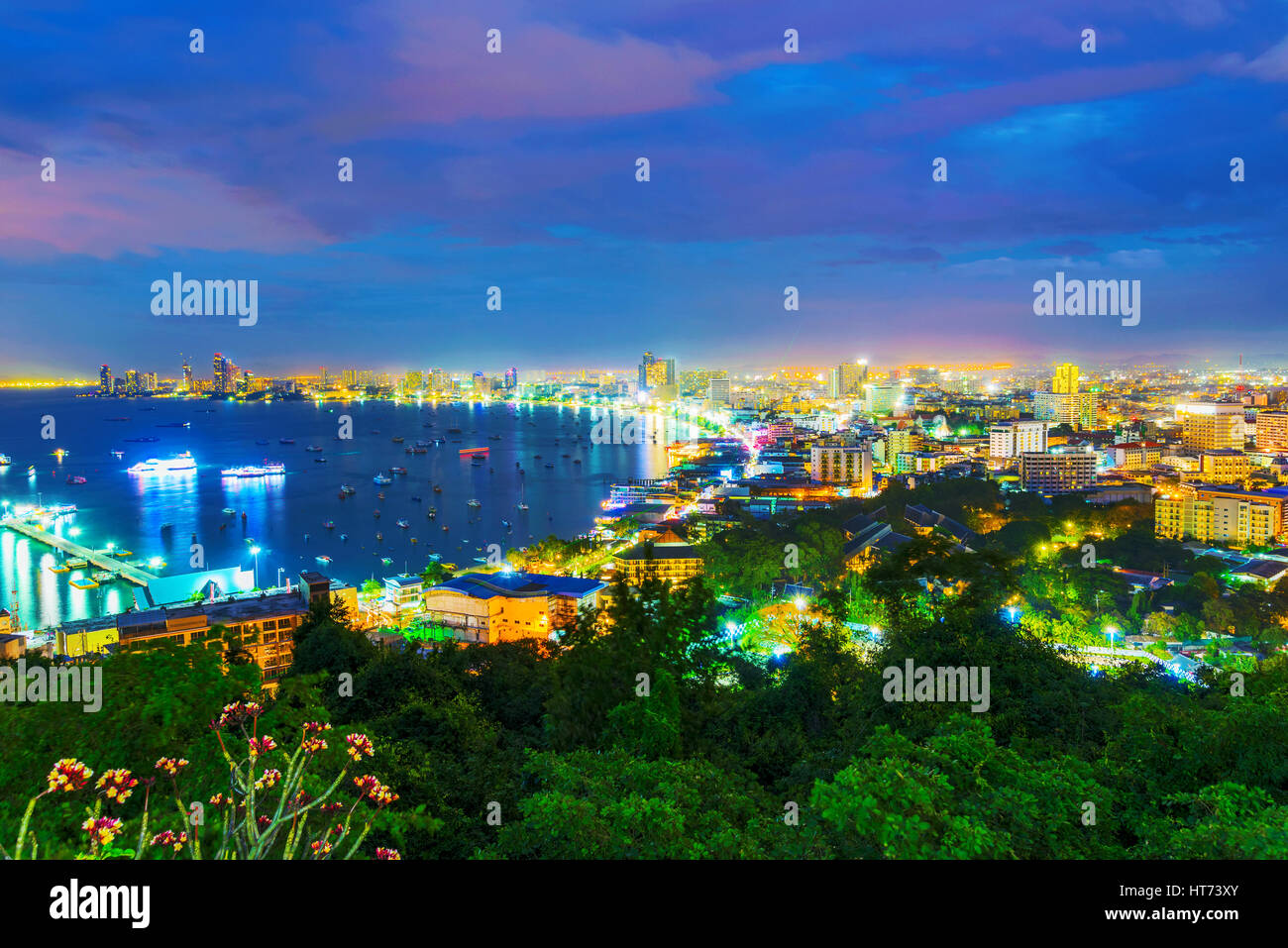 View of Pattaya at night taken from Pratumnak hill Stock Photo - Alamy